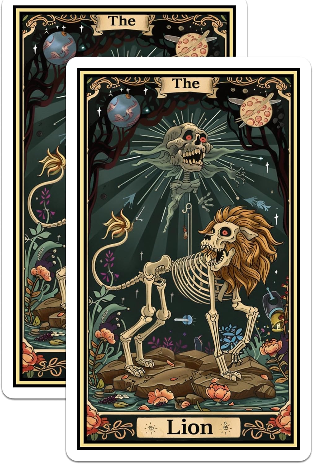 Amazon.com - (2 Pack) Tarot Card Stickers - Lion Tarot Stickers ...