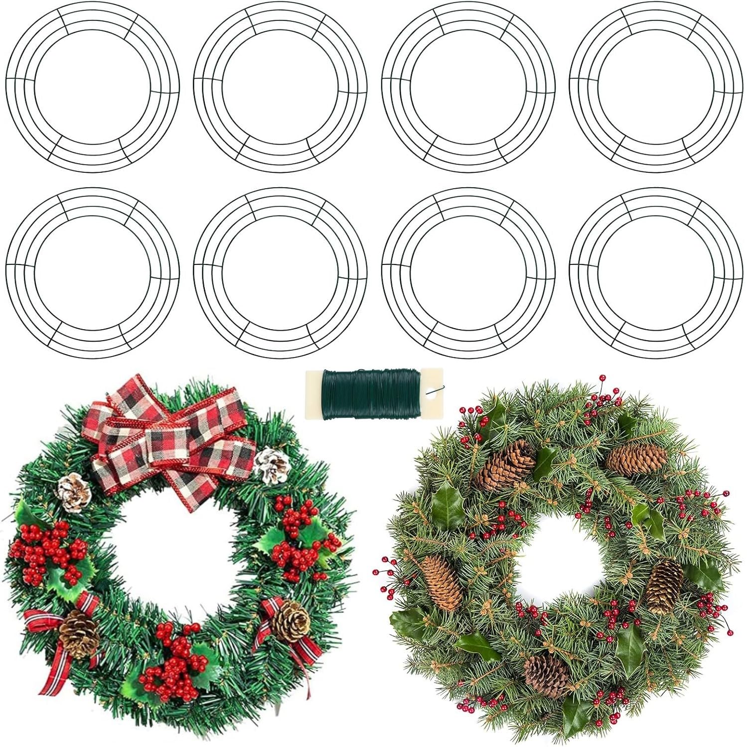Candy Cane Wire Wreath Frames