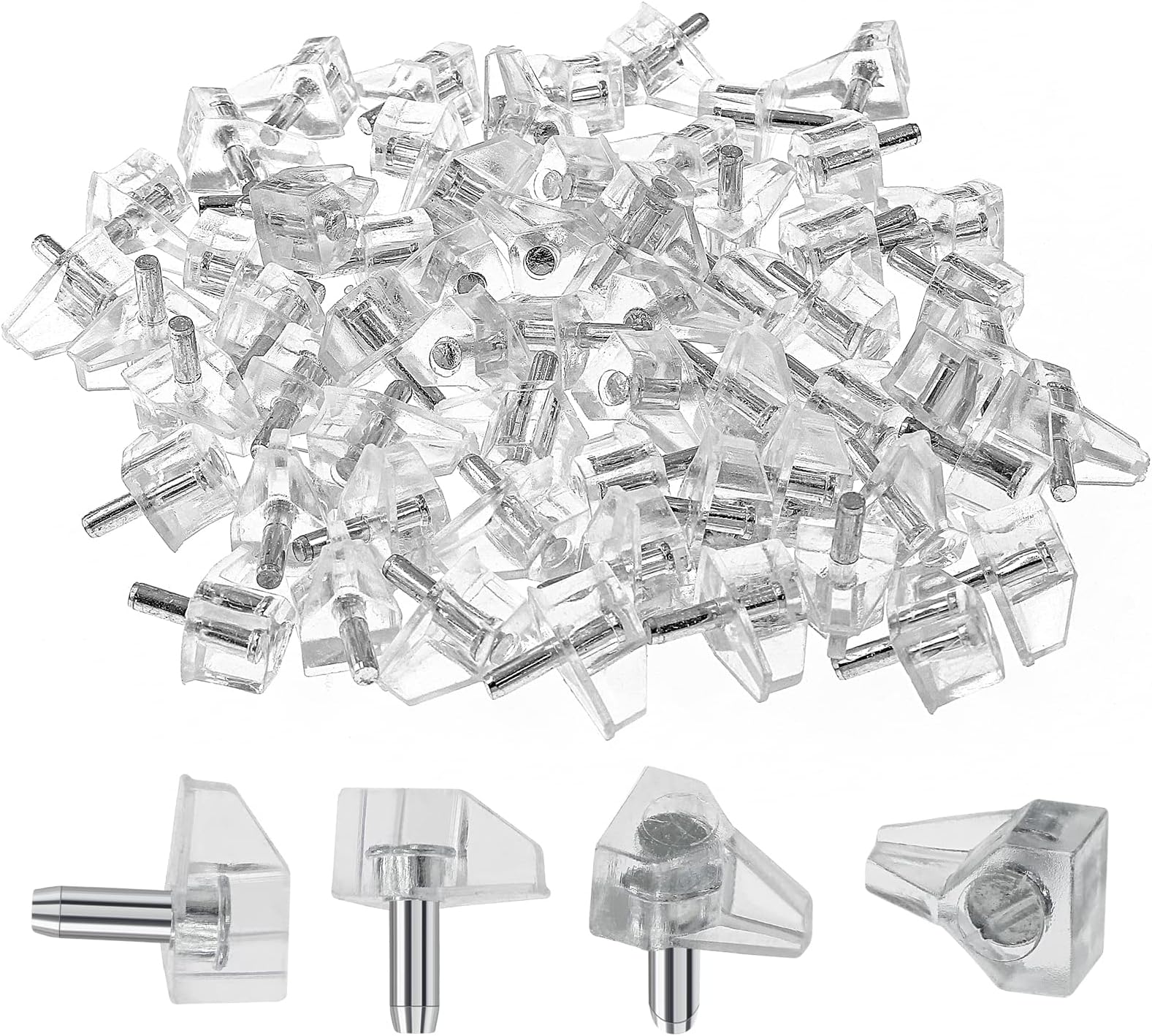 Amazon.com: Suiwotin 60pcs 1/8 Inch (3mm) Shelf Support Peg, Clear ...