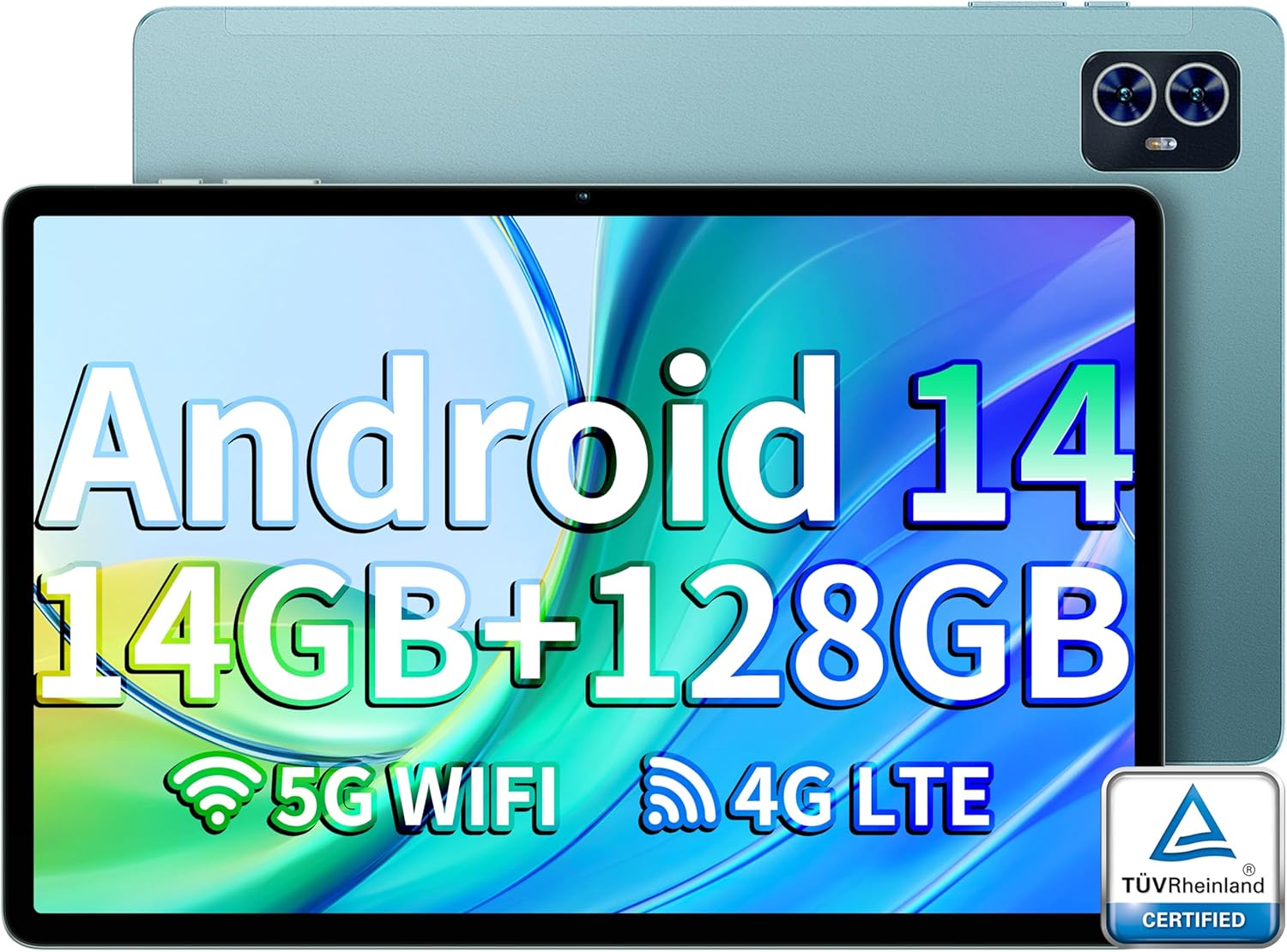 TECLAST M50 Android 14 Tablet 10+Zoll, 14GB RAM+128GB ROM（1TB TF） 4G LTE+5G WLAN, Unisoc Octa ...