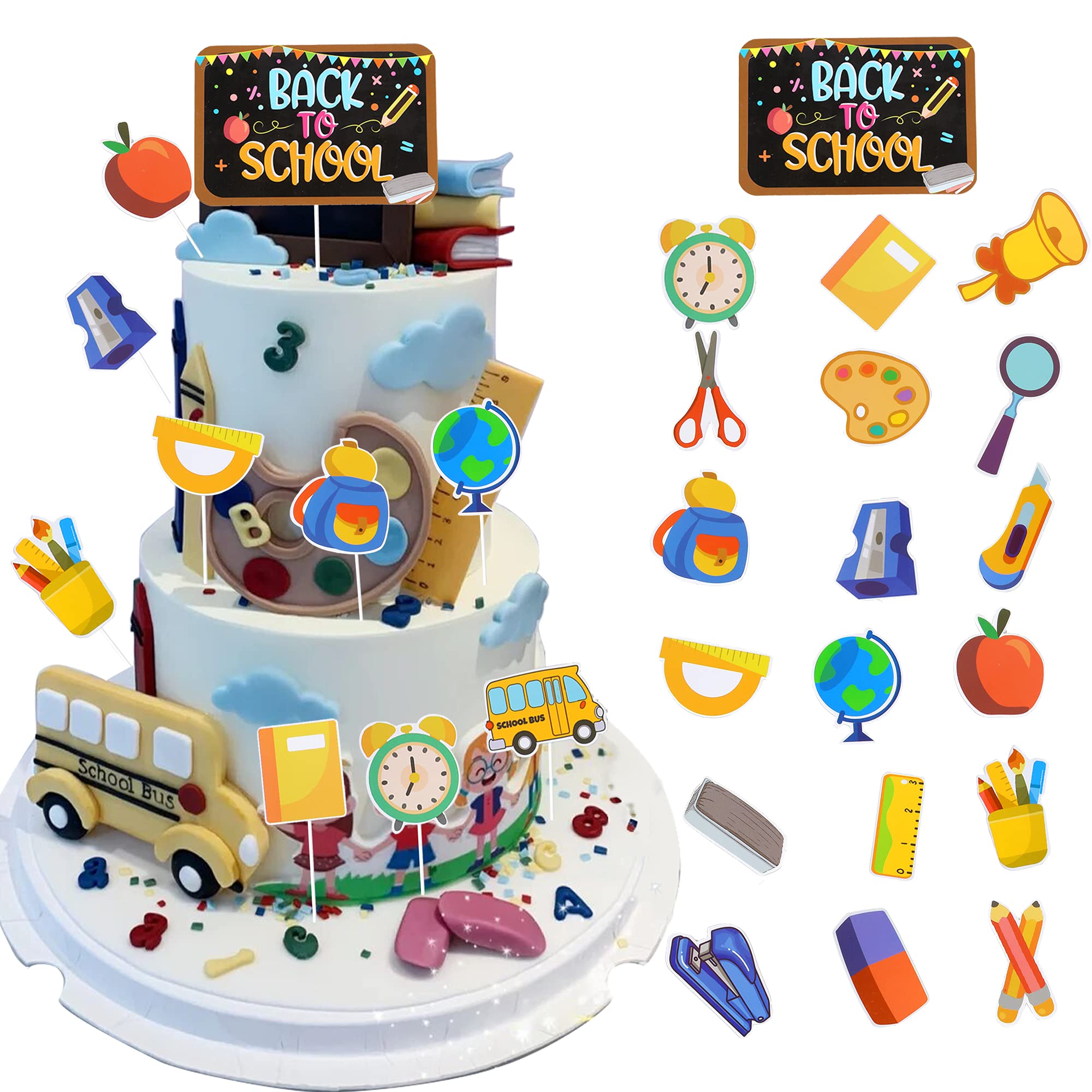 Buy 42 PCS Back To School Cupcake Toppers Welcome First Day Of School buy-42-pcs-back-to-school-cupcake-toppers-welcome-first-day-of-school