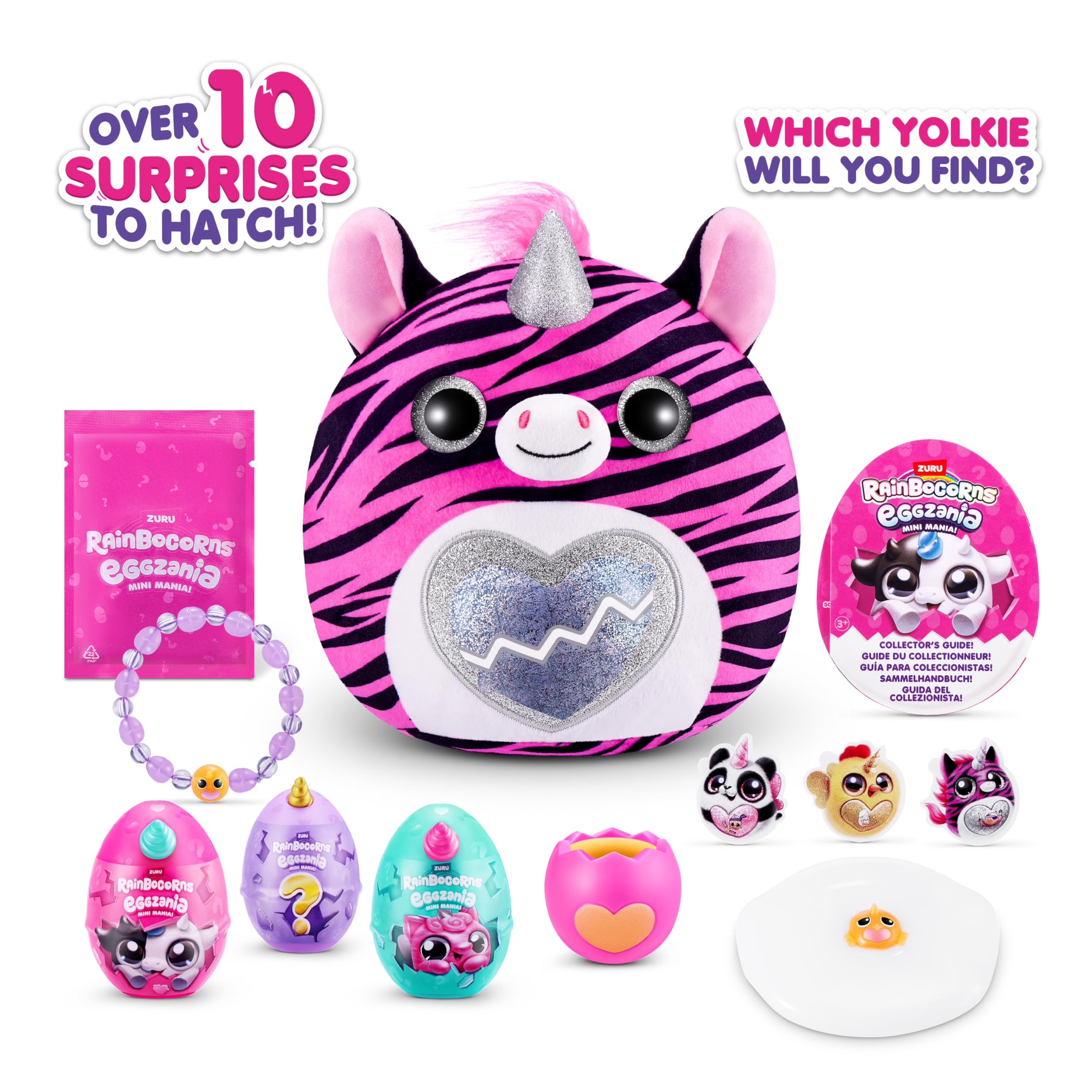 Rainbocorns ZURU Eggzania Mini Mania, Zebra, by ZURU Plush Surprise ...