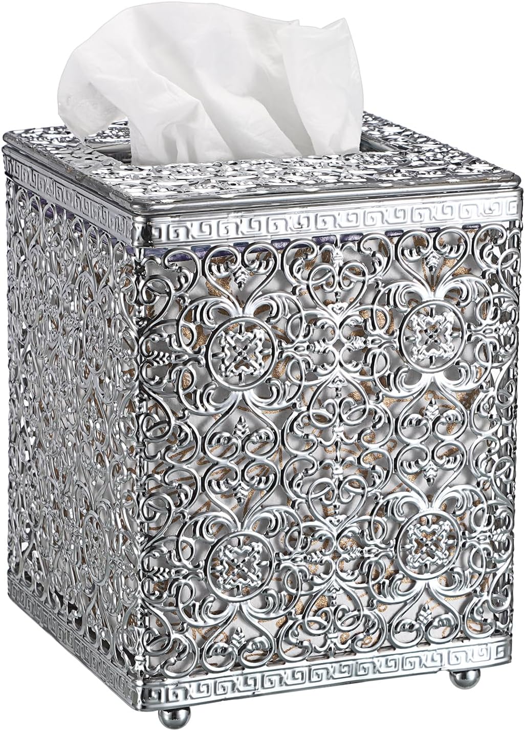 Amazon.com: Sumnacon Tissue Box Cover Square Tissue Box with Lid, Metal ...