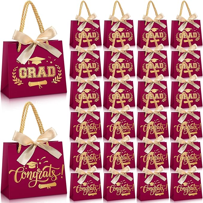 Amazon.com: Pasimy 48 Pcs Graduation Bags with Handles Bow Ribbon Small ...