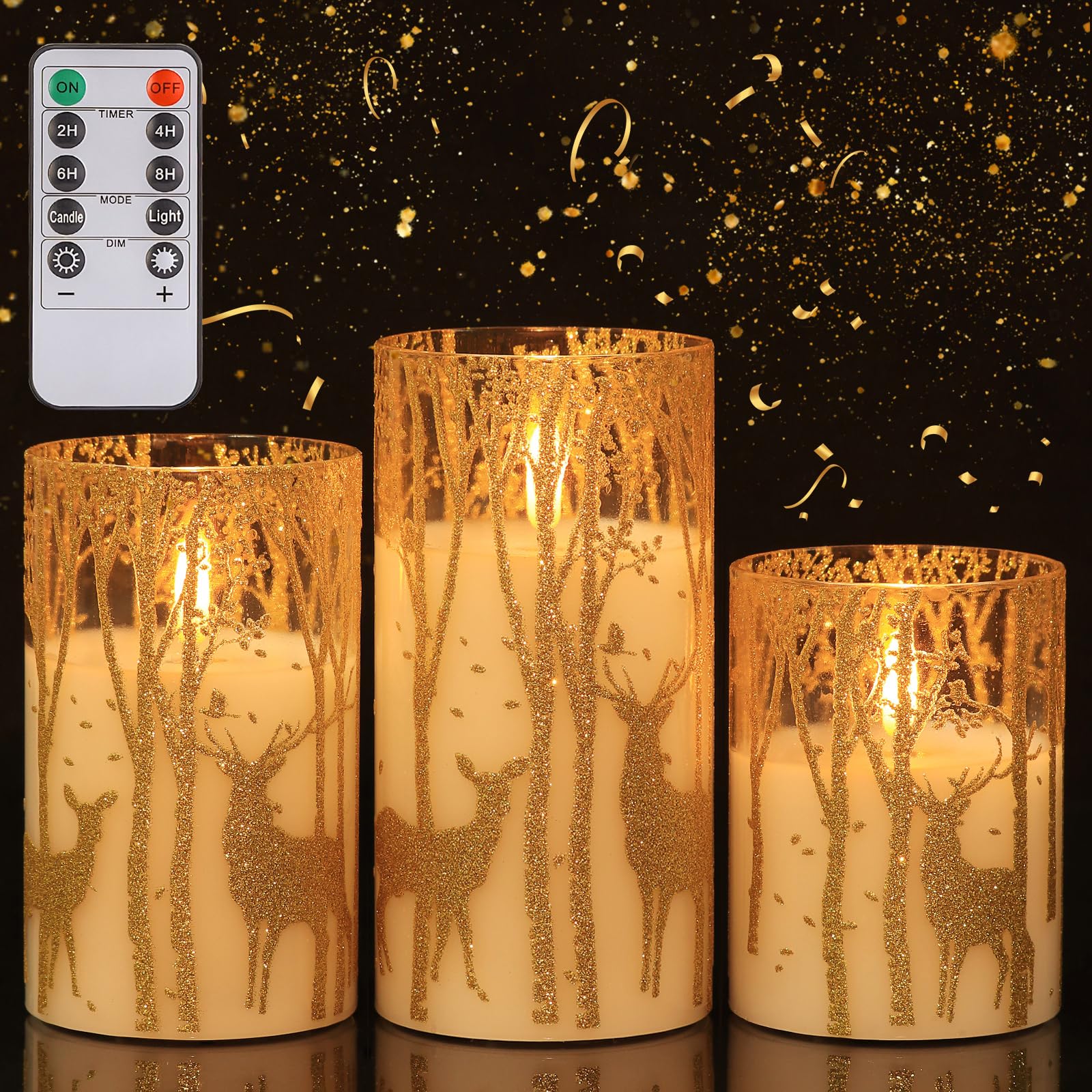 Amazon.com: CREDTARNOS Flameless Candles with Remote Timer, Real Wax ...