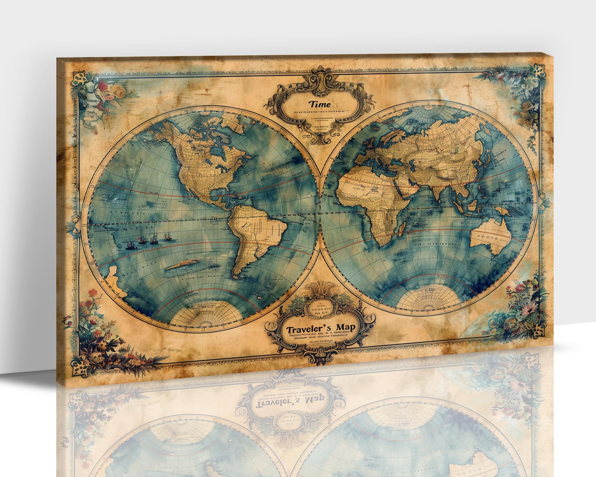 World Classic Premier Wall Map Poster Framed Edition Classic World