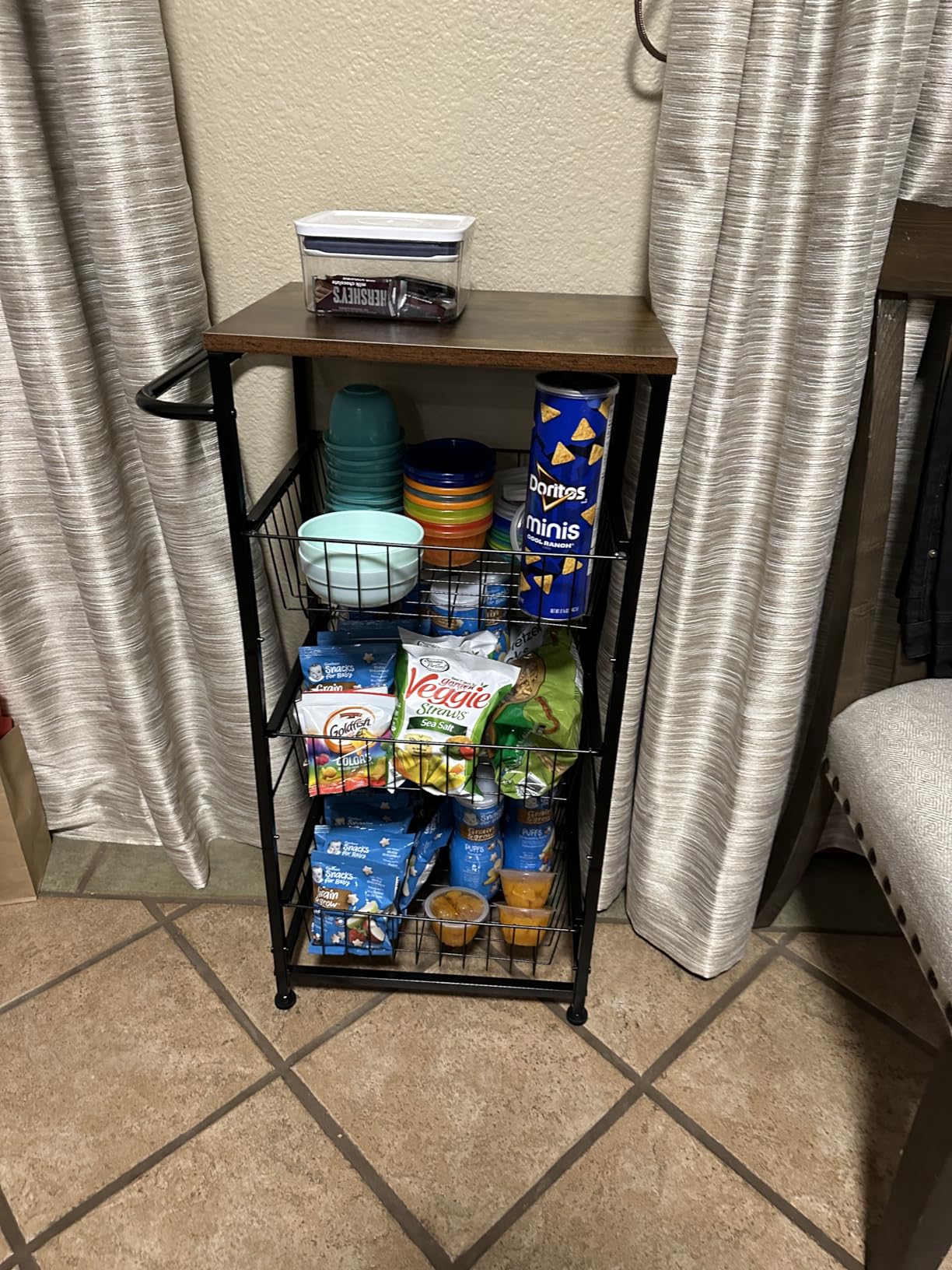 Amazon.com: Kitchen Carts on Wheels, Rolling Storage Carts 4 Tier ...