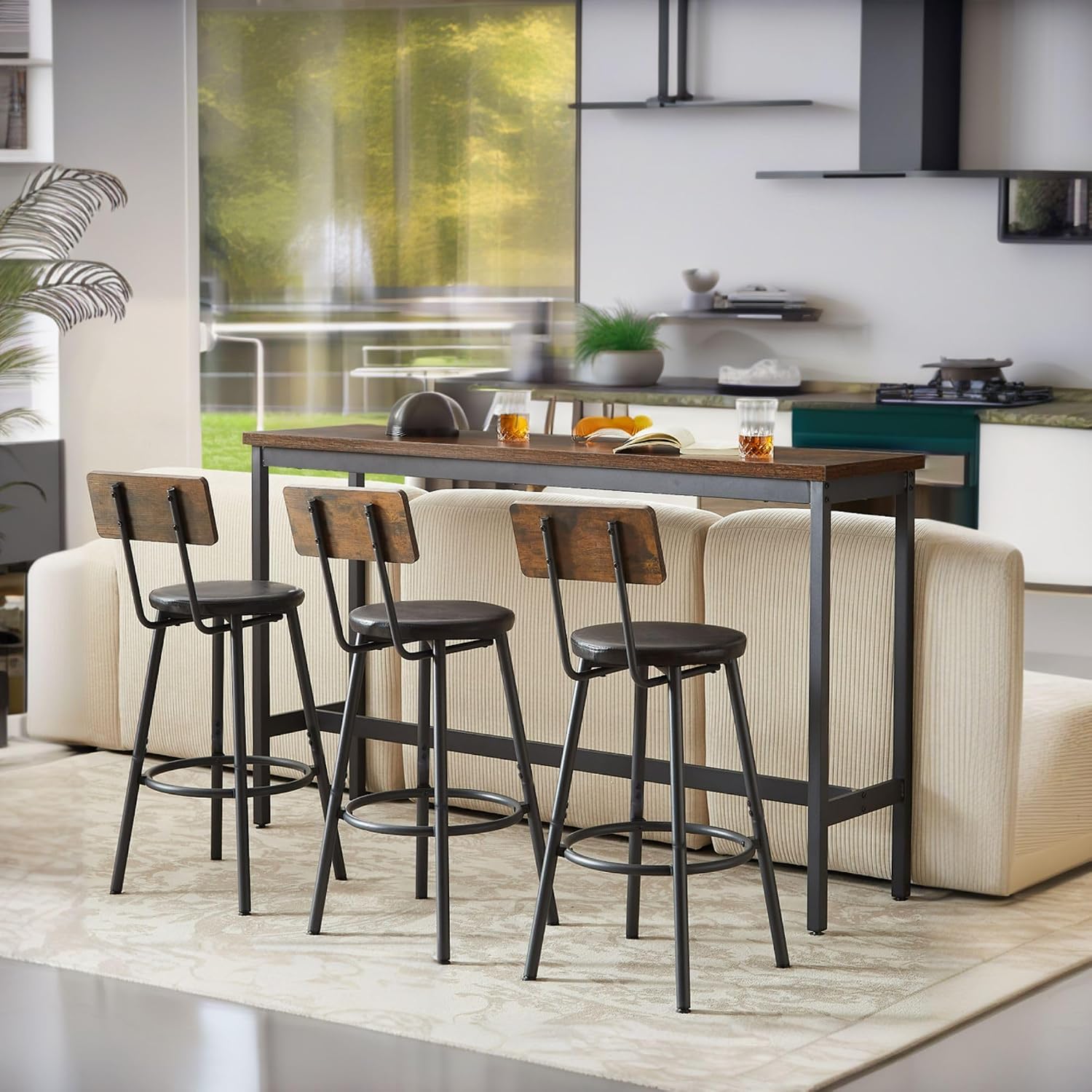 Amazon.com - NicBex Kitchen Table Chairs Set of 4 Dining Room Set Long ...