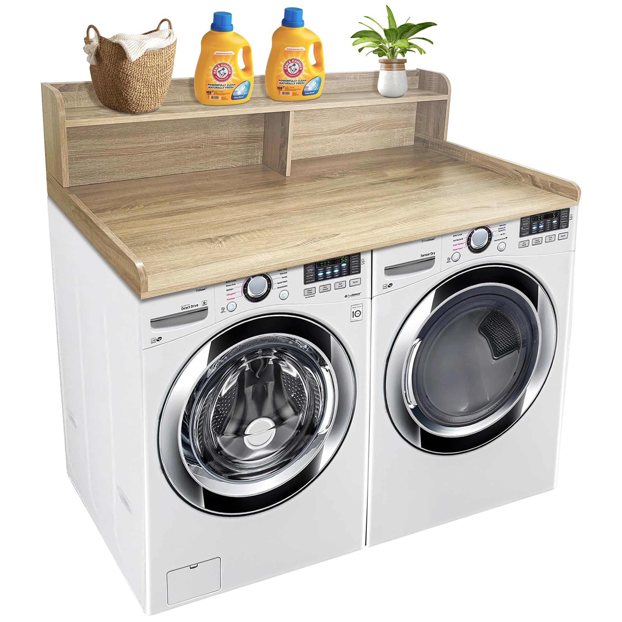 Amazon.com: Royxen Laundry Countertop with 2-Tier Shelf Universal Fit ...