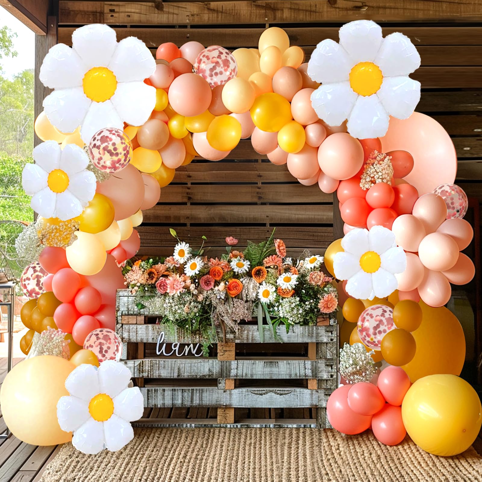 Amazon.com: Daisy Balloon Garland Arch Kit,Groovy Balloon Arch Kit with ...