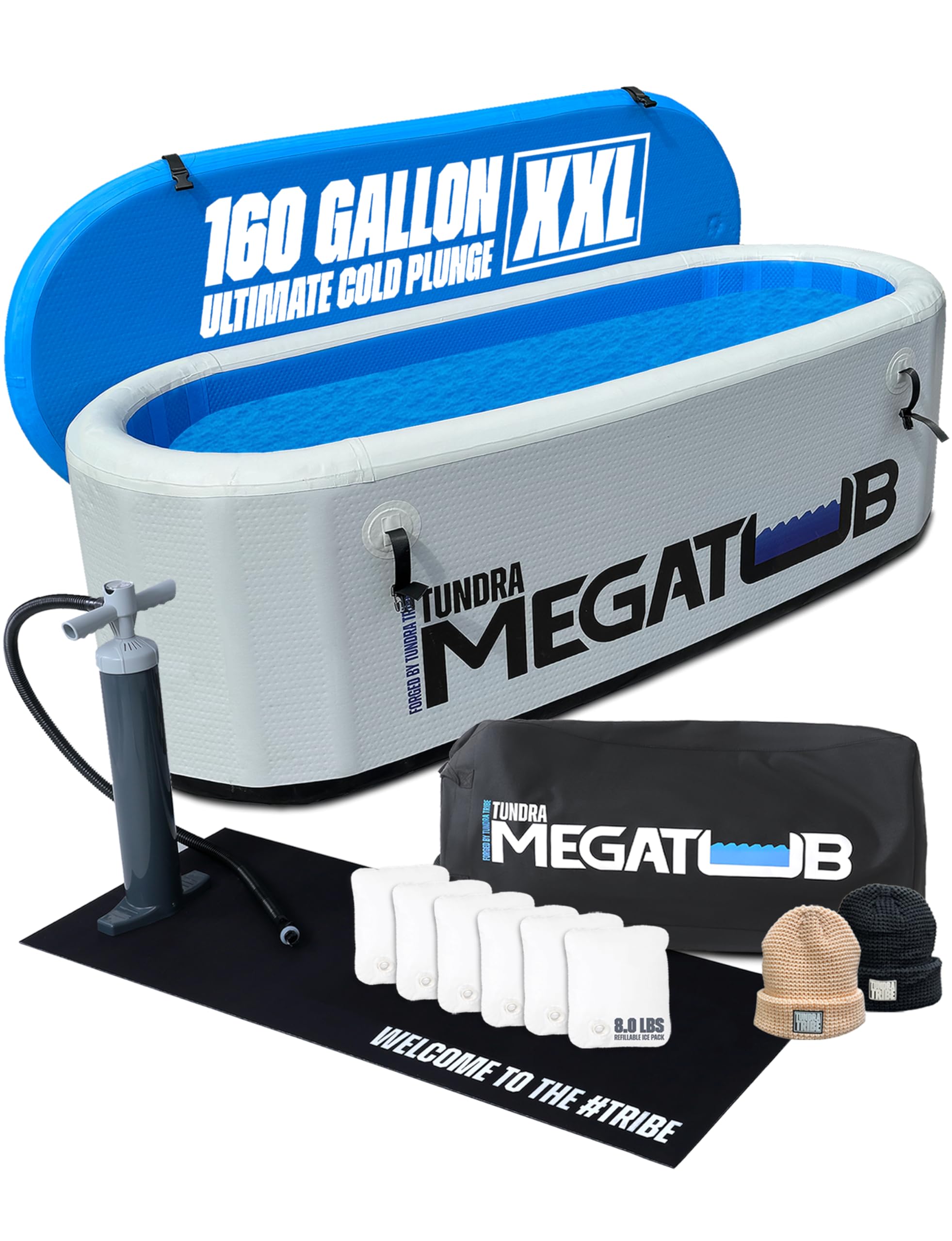 TUNDRA MEGATUB XXL Cold Plunge - 160 Gallon Professional Ice Bath with ...