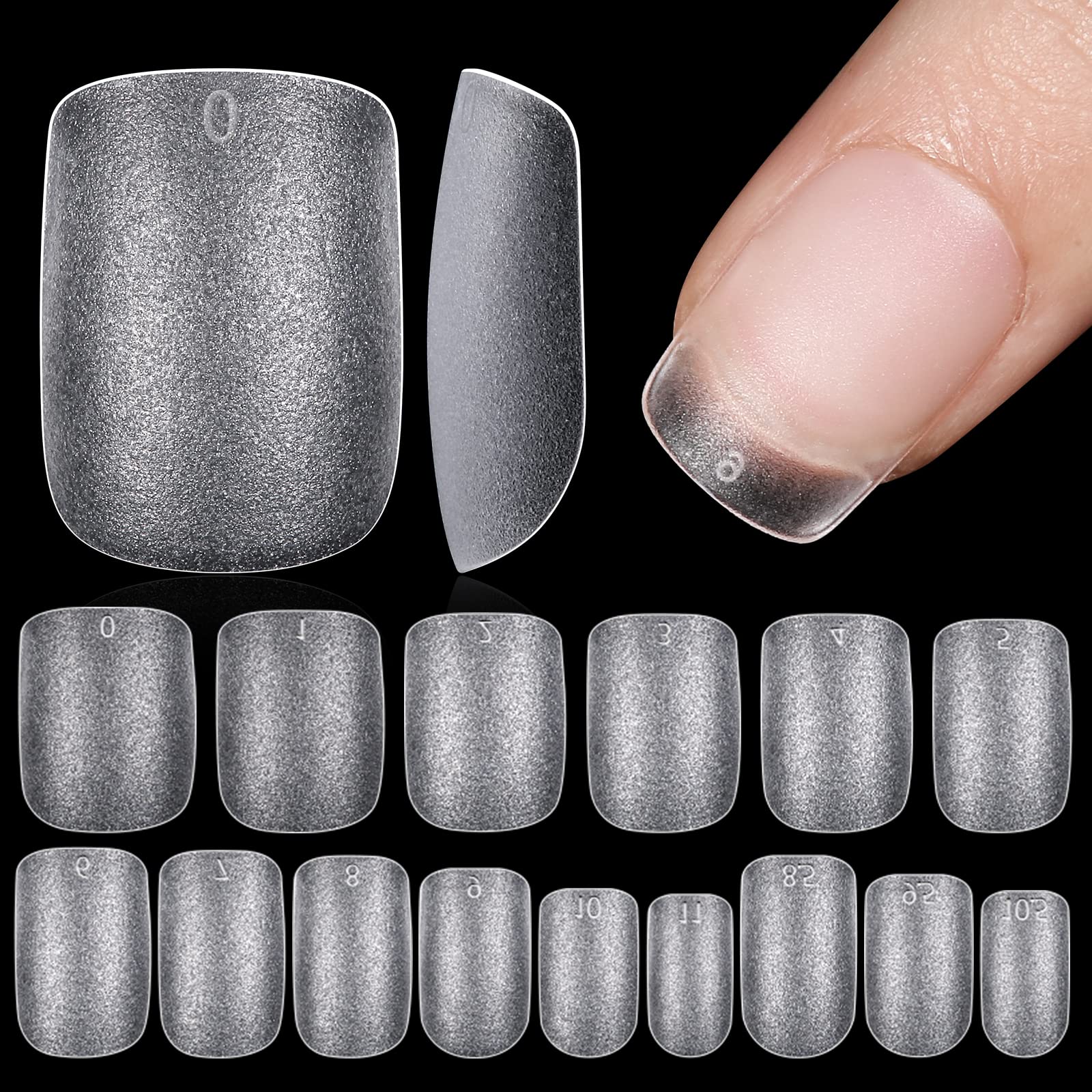 Amazon.com: TOMICCA Extra Short Square Nail Tips, 240Pcs Squoval Soft ...