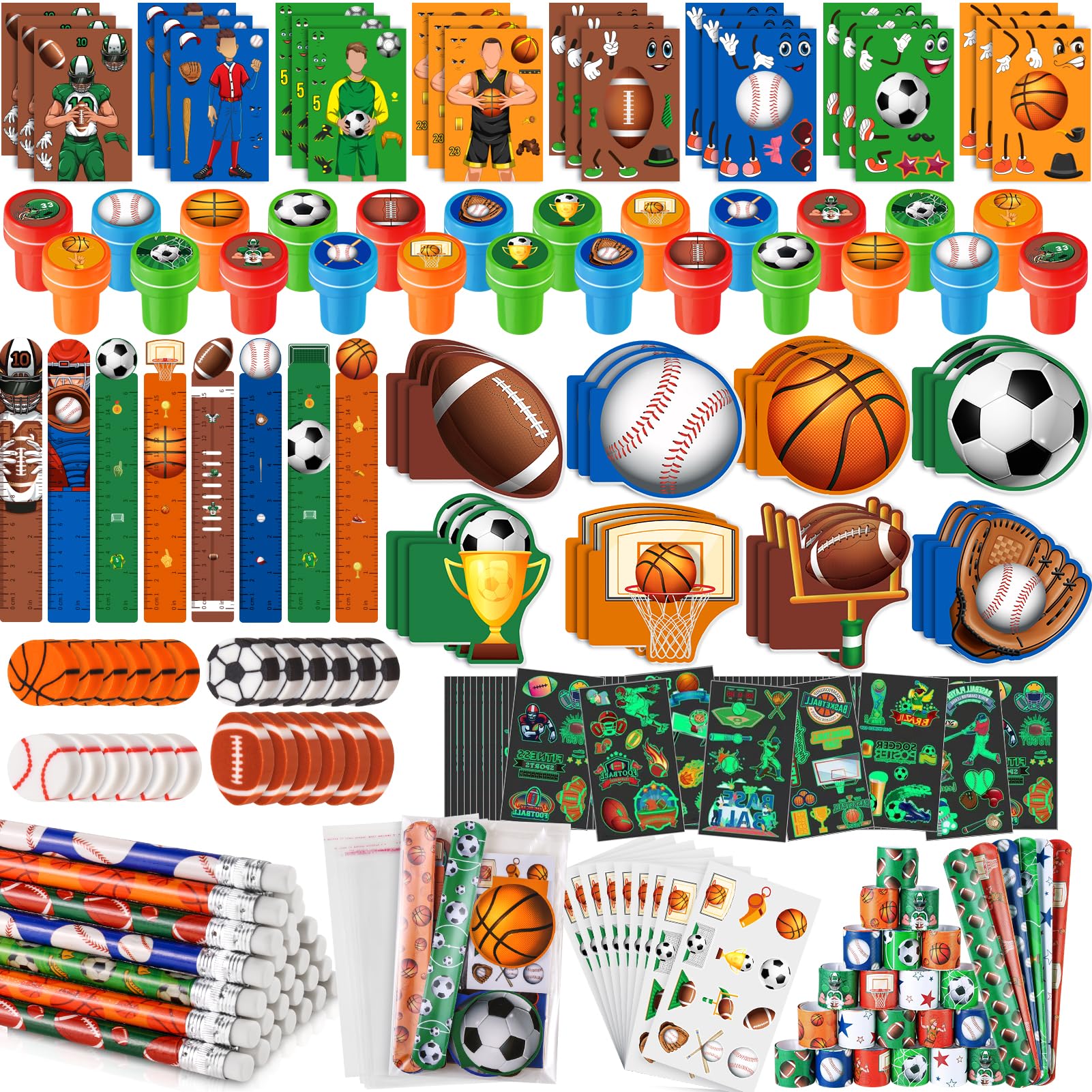 Amazon.com: BenLouis 120Pcs Sports Party Favors Football Basketball ...