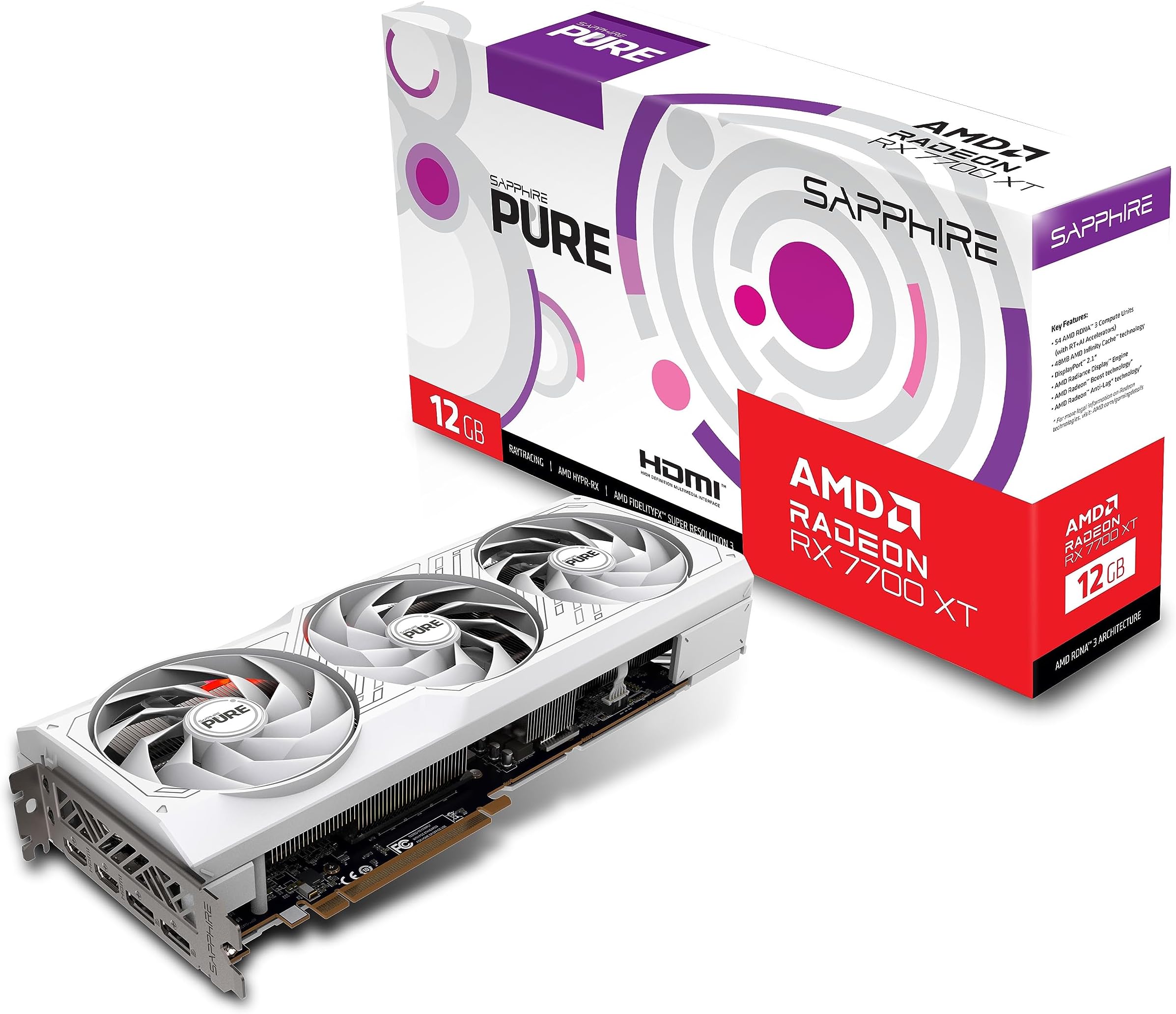 Amazon.com: Yeston AMD Radeon Gaming SA RX 7700 XT 12G GDDR6 256bit 5nm ...