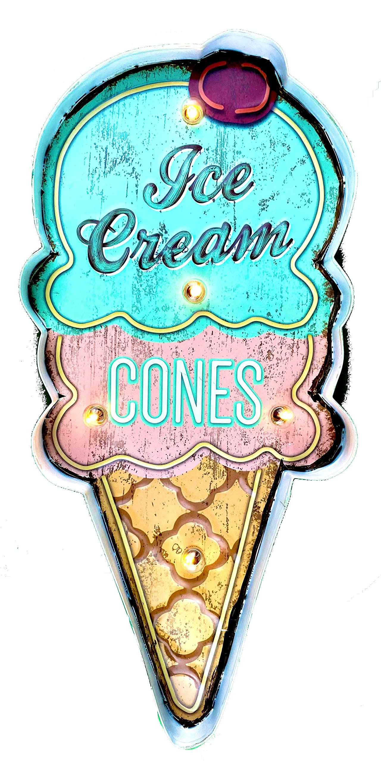 DiiliHiiri Ice Cream Shop Sign Novelty Retro Sign American Retro Bar ...