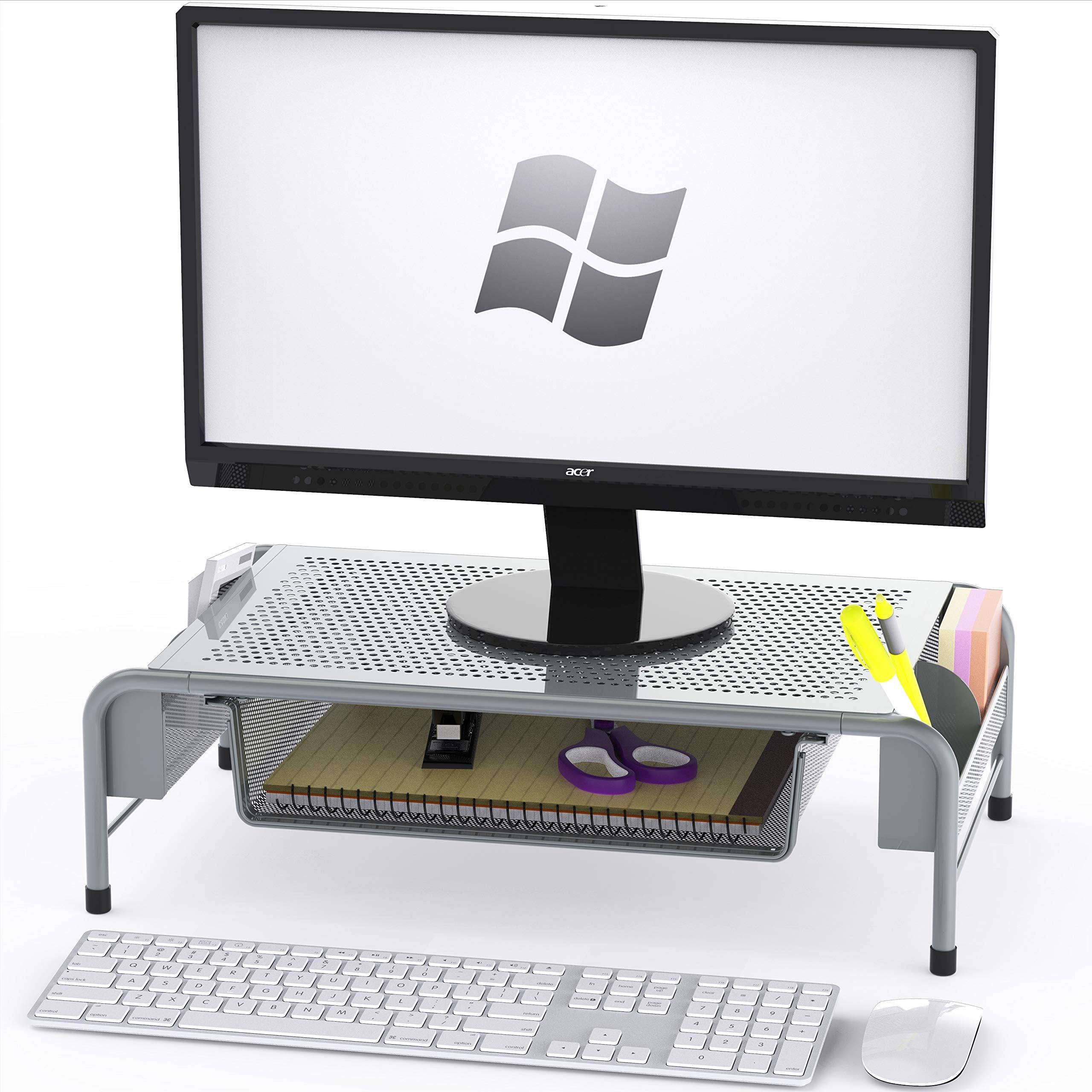 Amazon.com: Simple Houseware Metal Desk Monitor Stand Riser with ...