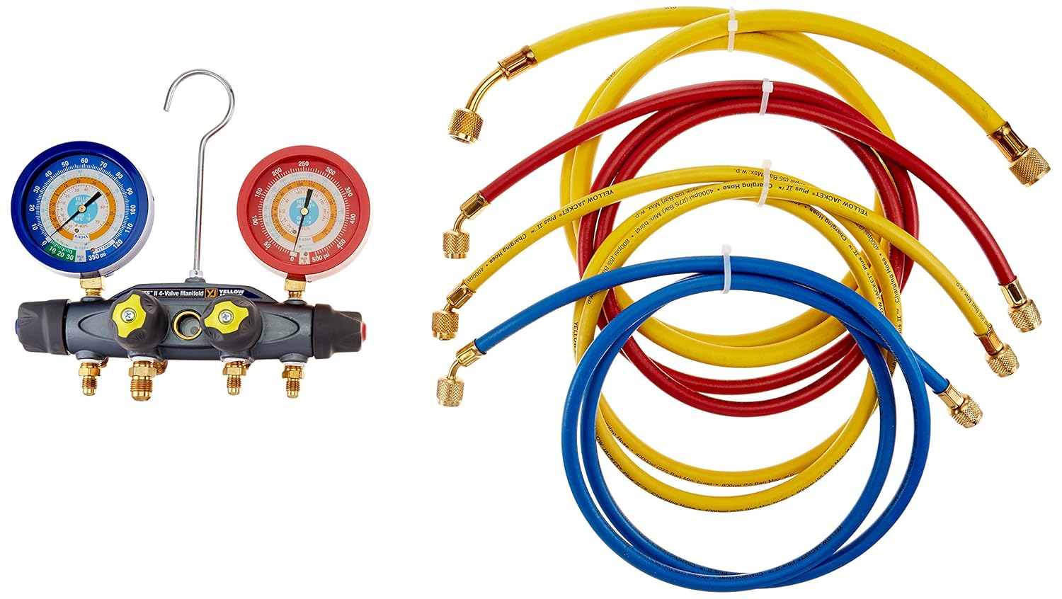 Yellow Jacket 46038 Brute II Test and Charging Manifold, F/C, Liquid ...