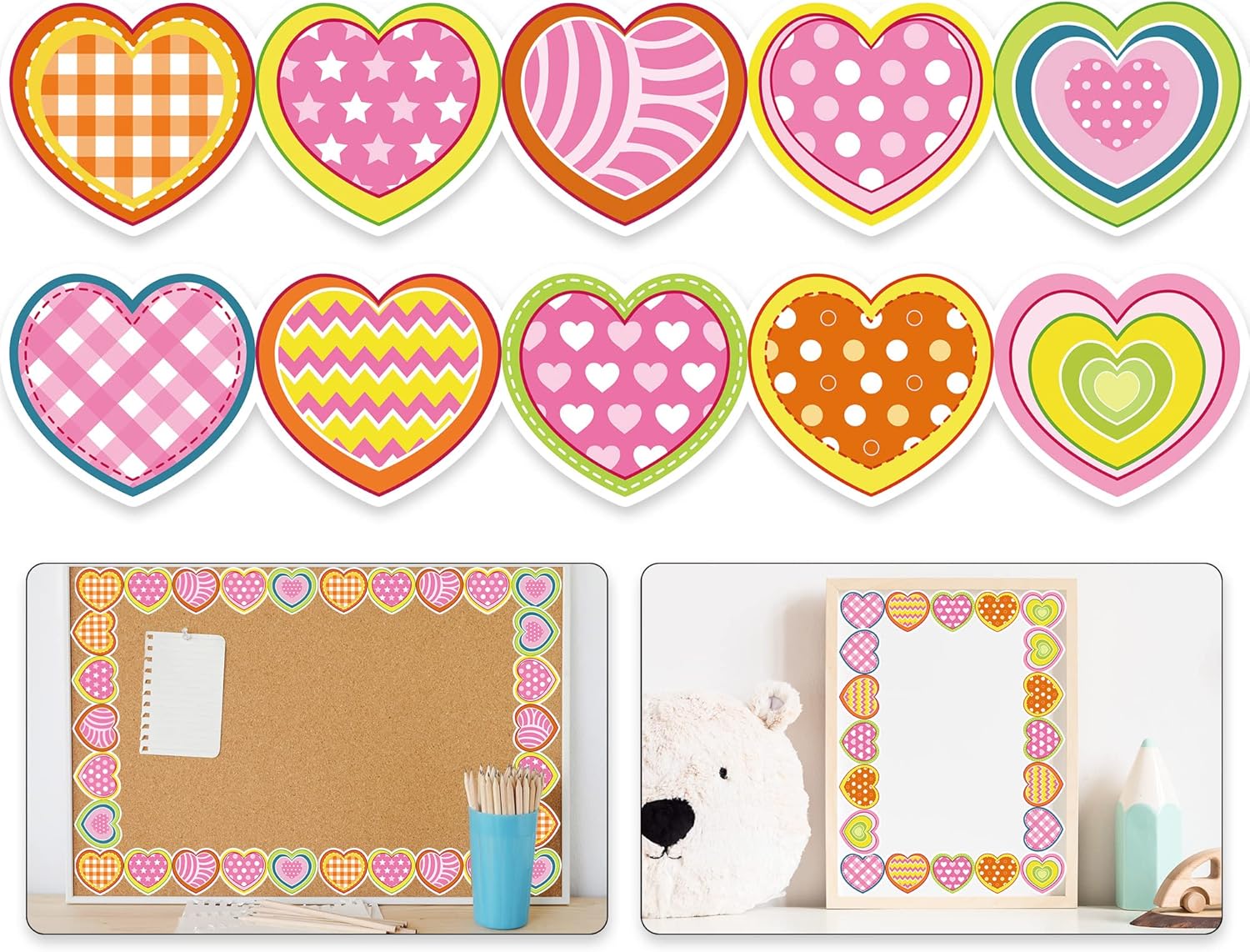 Amazon.com: Whaline 69Ft Valentine's Day Bulletin Board Border 60Pcs ...