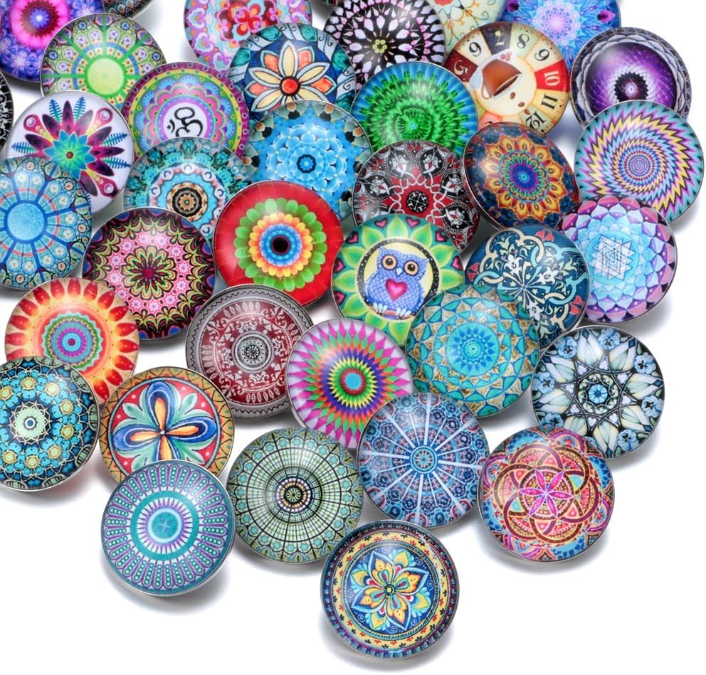 Amazon.com: 20 PCS Snap Jewelry Charms Glass Snap Button Set Fancy DIY ...