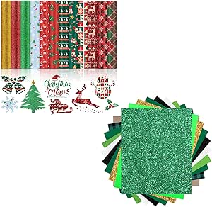 Amazon.com: HTVRONT 13 Pack Christmas HTV Heat Transfer Vinyl Bundle ...