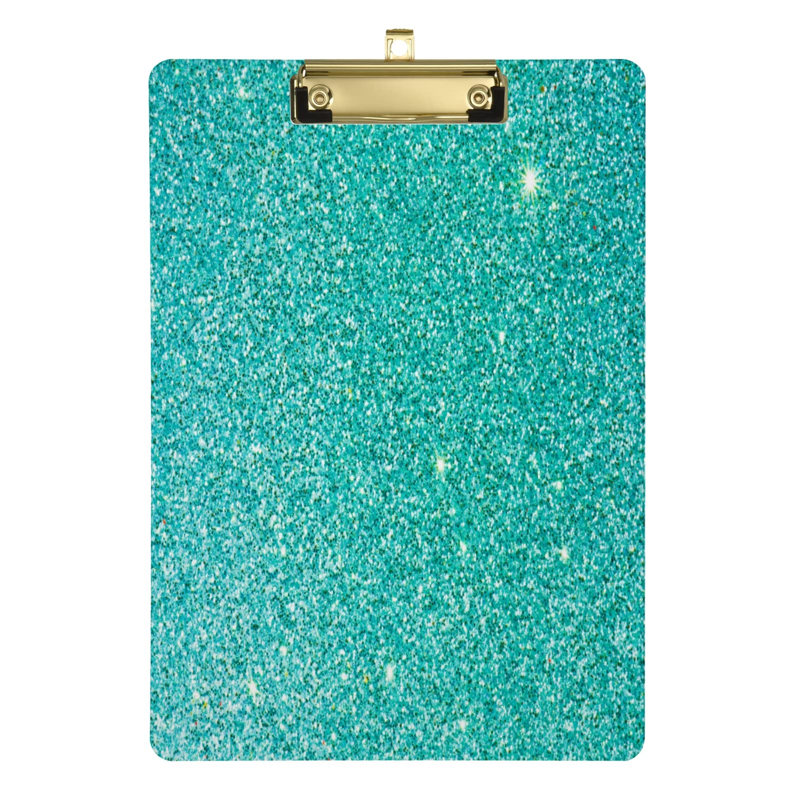 Amazon.com : Clipboard 9 X 12.5 in Teal Blue Glitter Sparkle Plastic ...