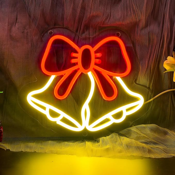 KANAYA Christmas Jingle Bell Led Neon Light Sign USB Powered, for Kids ...