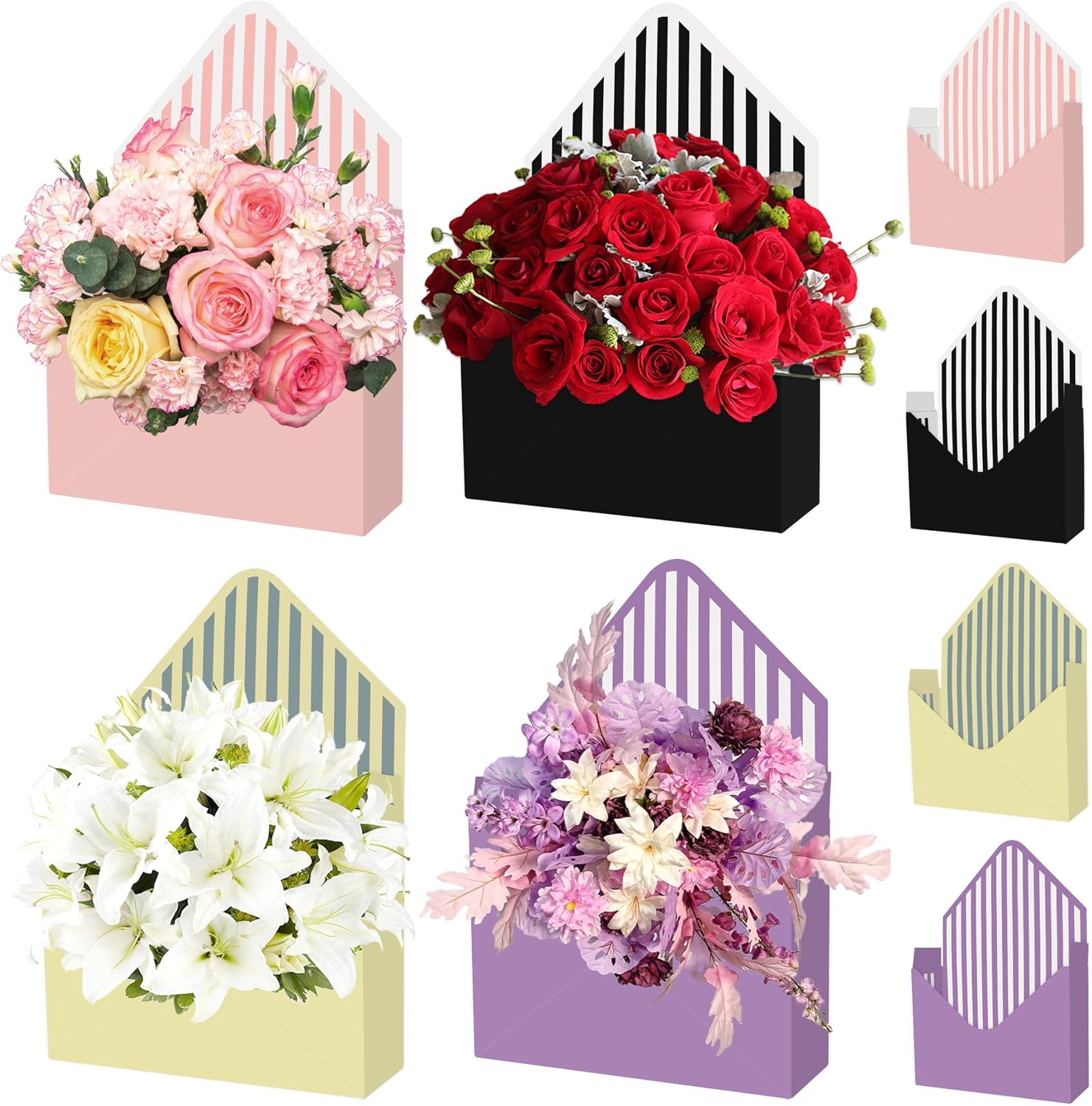 Amazon.com: 4 Pcs Mother's Day Florist Bouquet Envelope Boxes Mixed ...