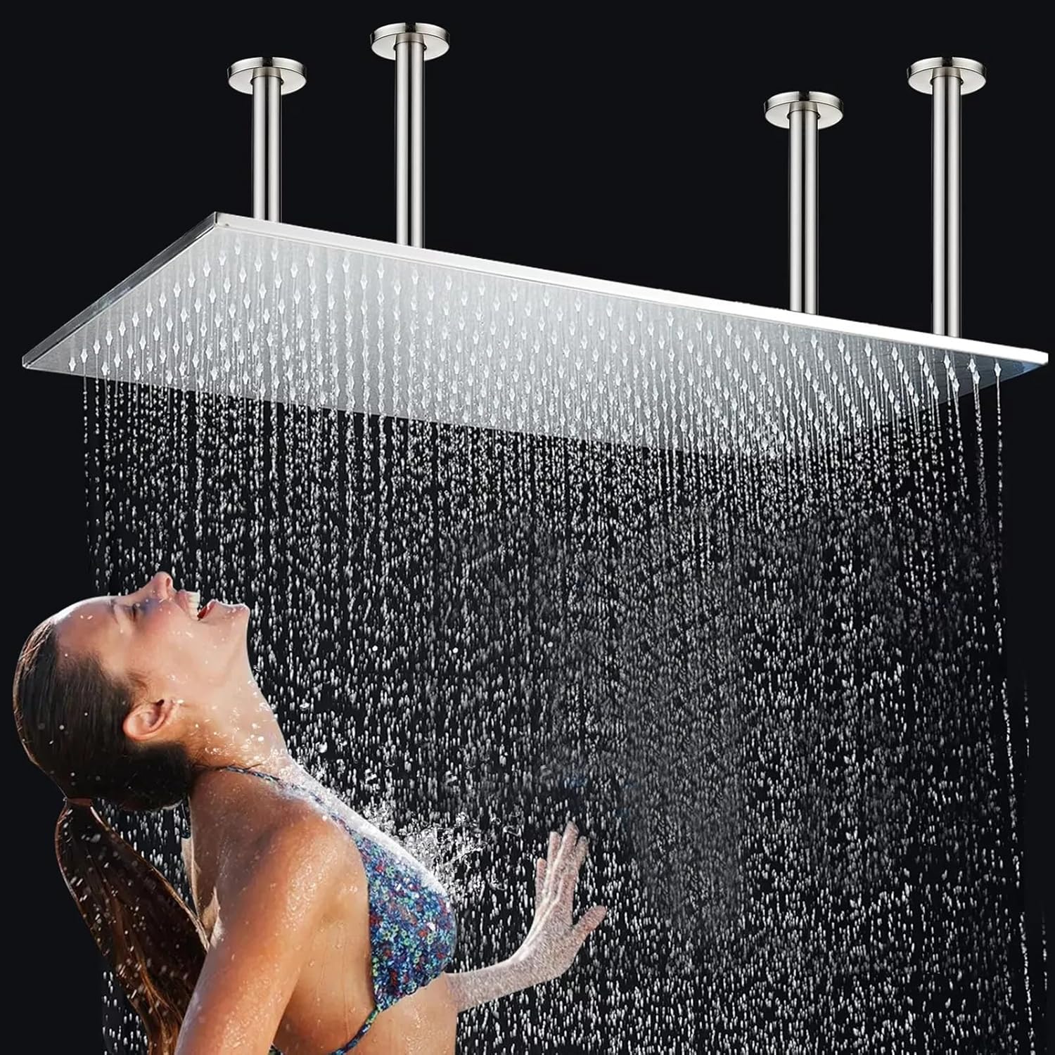 Zovajonia 16"x32" Rainfall Shower Head Large Rainfall High Pressure ...