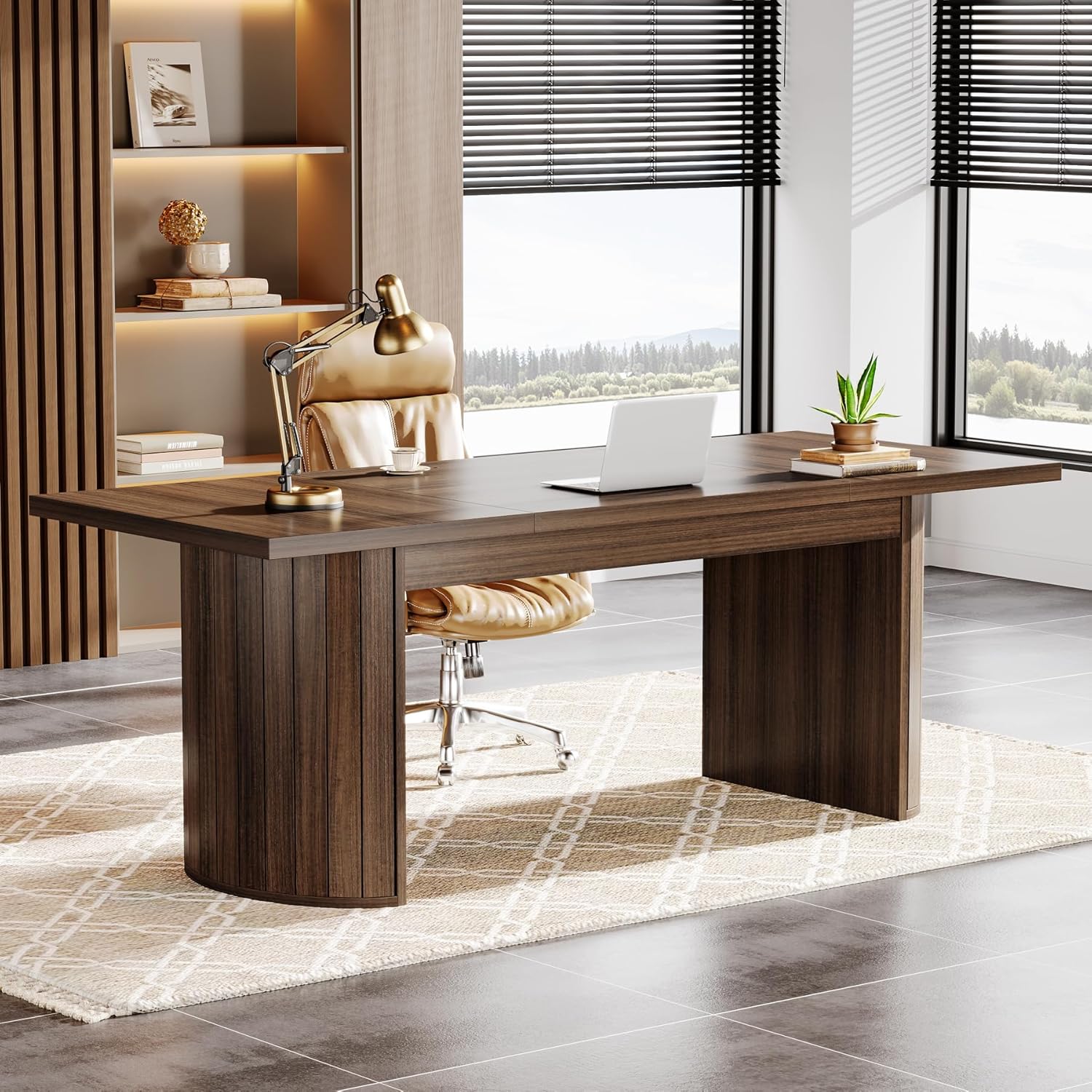 Amazon.com: Tribesigns 78.74" Executive Desk, Large Farmhouse Computer ...