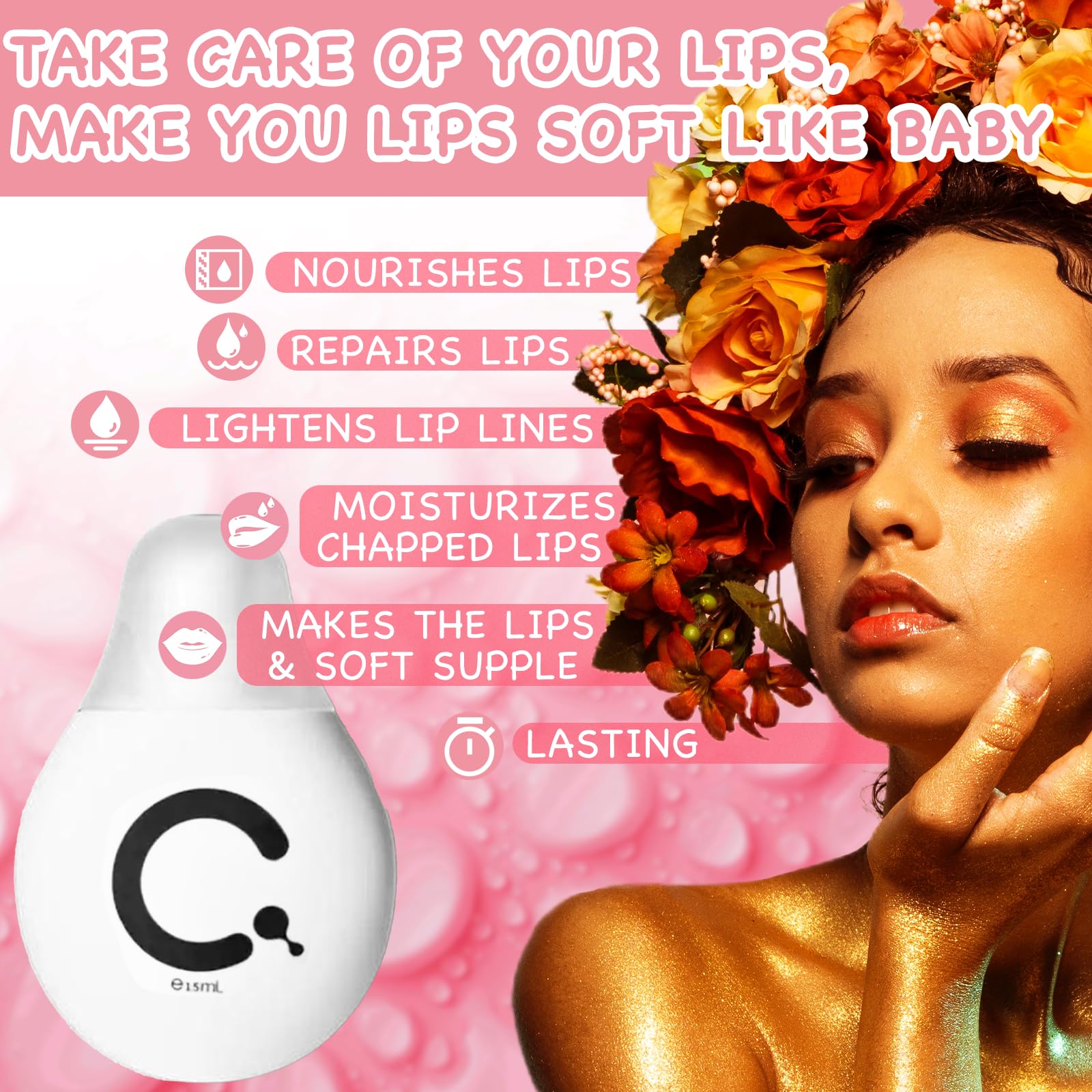 Colaren Squalane + Amino Acids Lip Balm, Hydrating Lip Balm for Dry ...