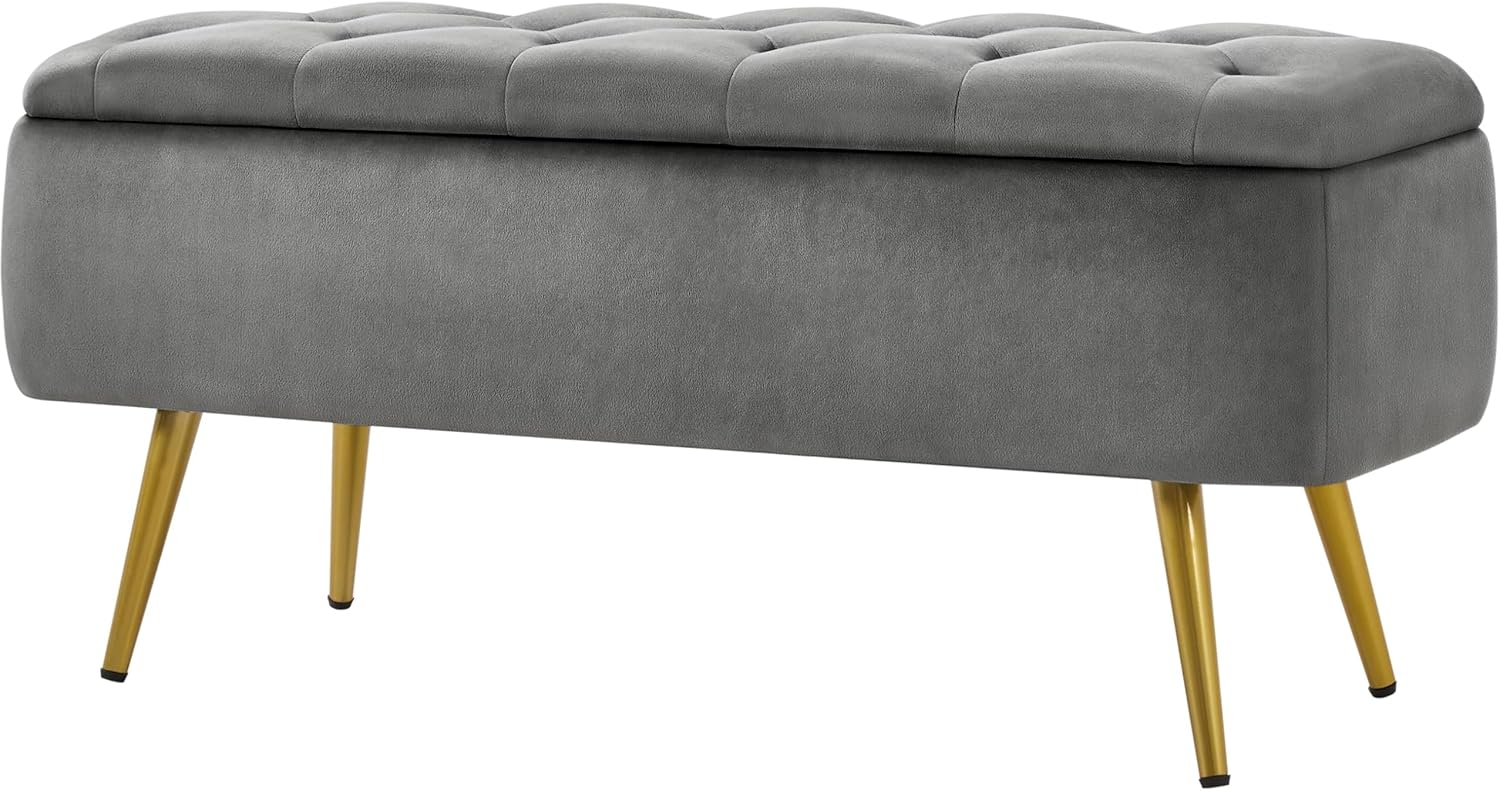 Amazon.com: Yaheetech Ottoman, Velvet Footrest Ottomans, 42 Inch ...