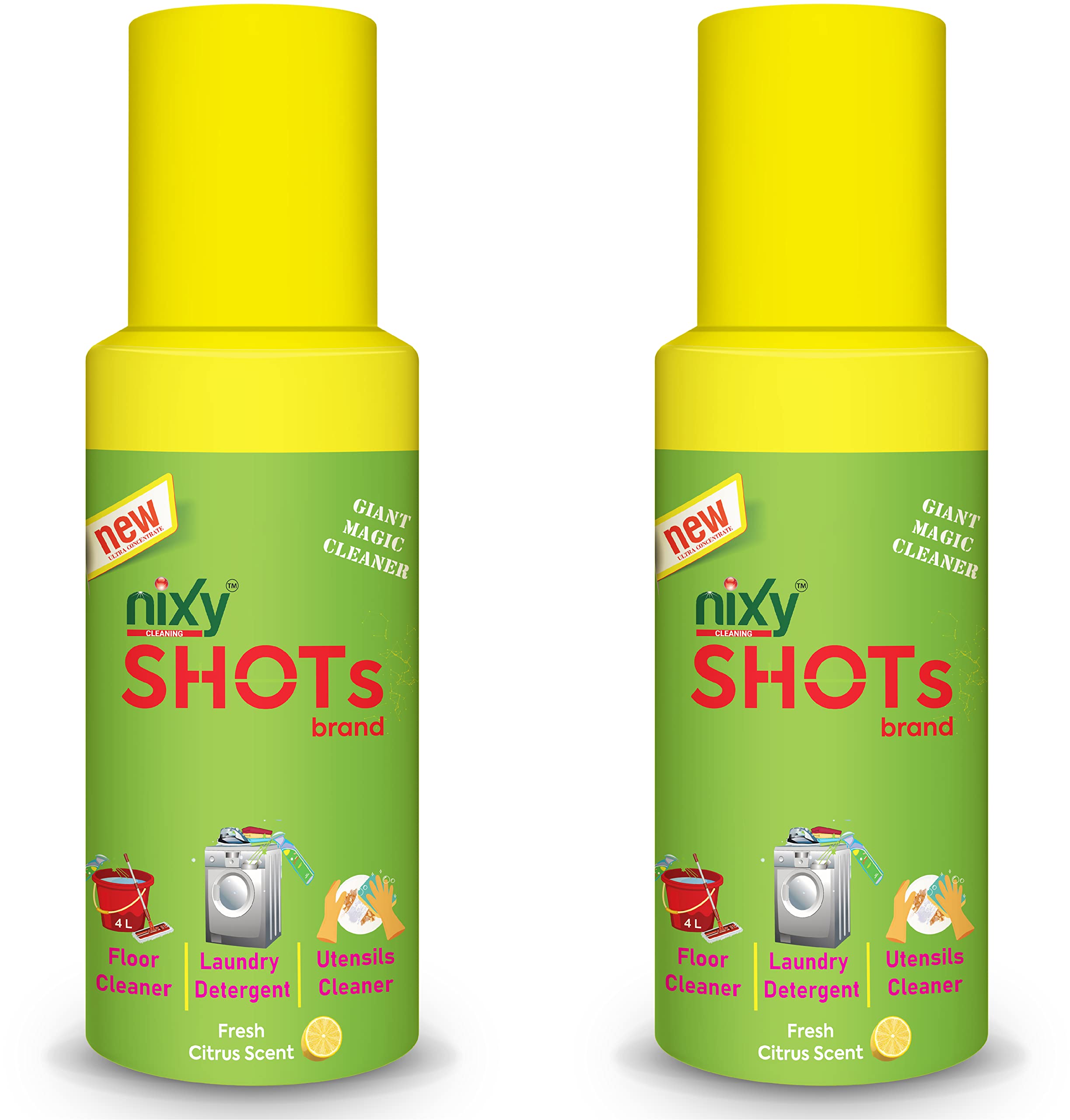 Nixy SHOTs Spray- Laundry detergent, Floor Cleaner and Utensils Cleaner ...
