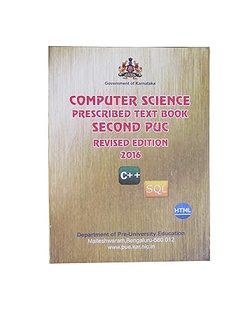 Amazon.in: Buy Shyamaraj Karnataka 2nd PUC Computer Science Text Book with Lab Manual Book ...