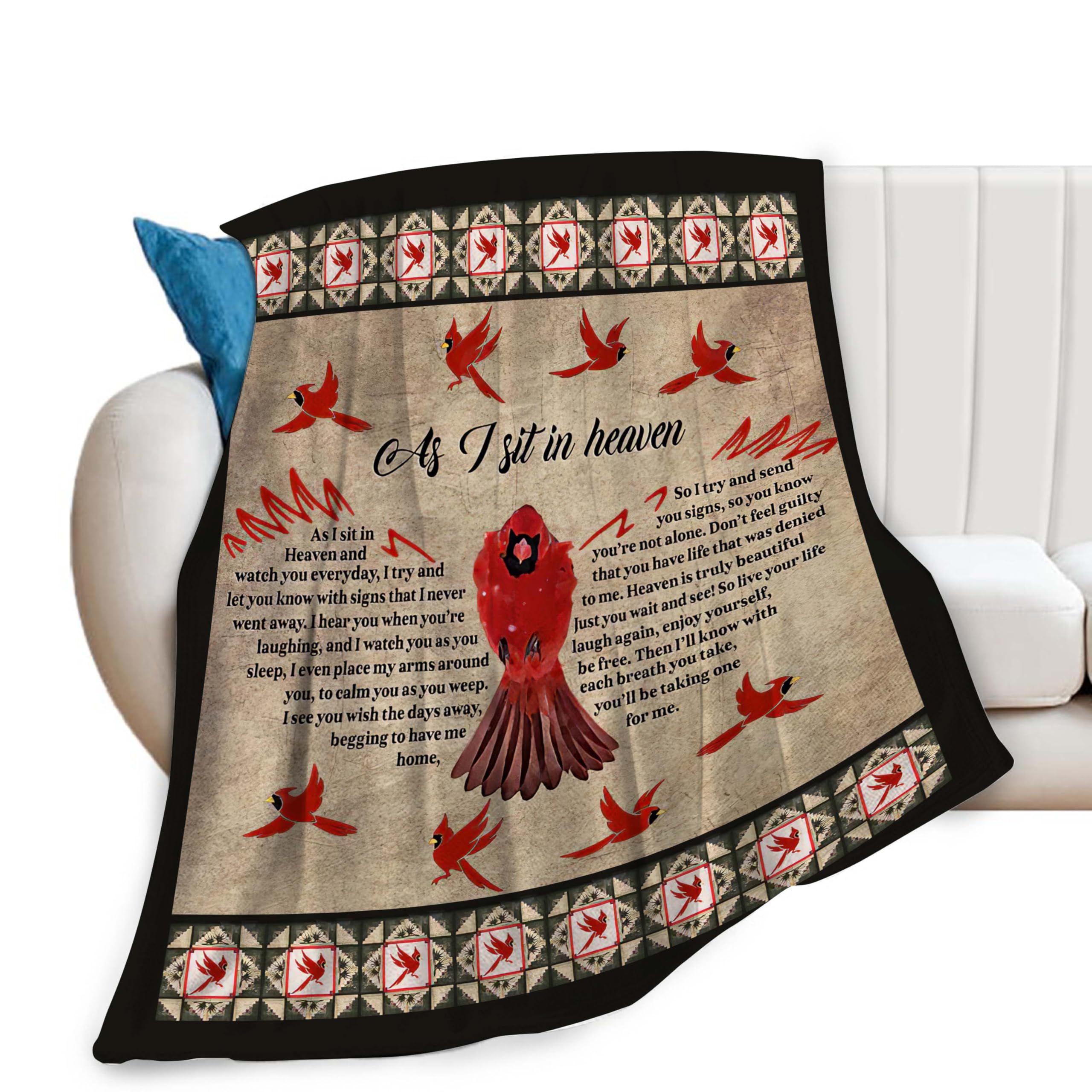 Amazon.com: Red Cardinal Blanket Heaven Cardinal Decor Throw Blanket ...