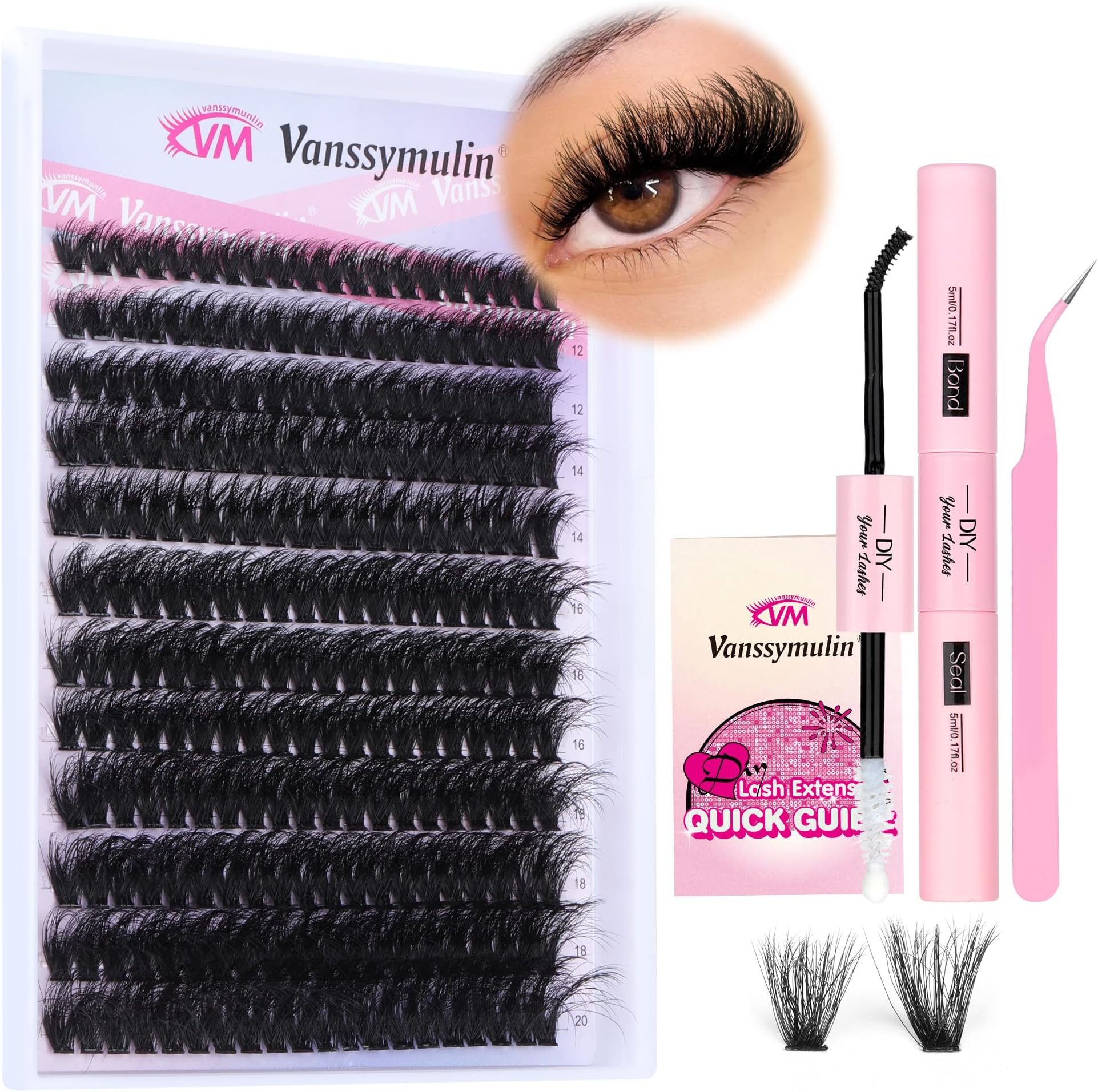 Amazon.com: Eyelash Extension Kit Fluffy Lash Extension Kit Thick ...