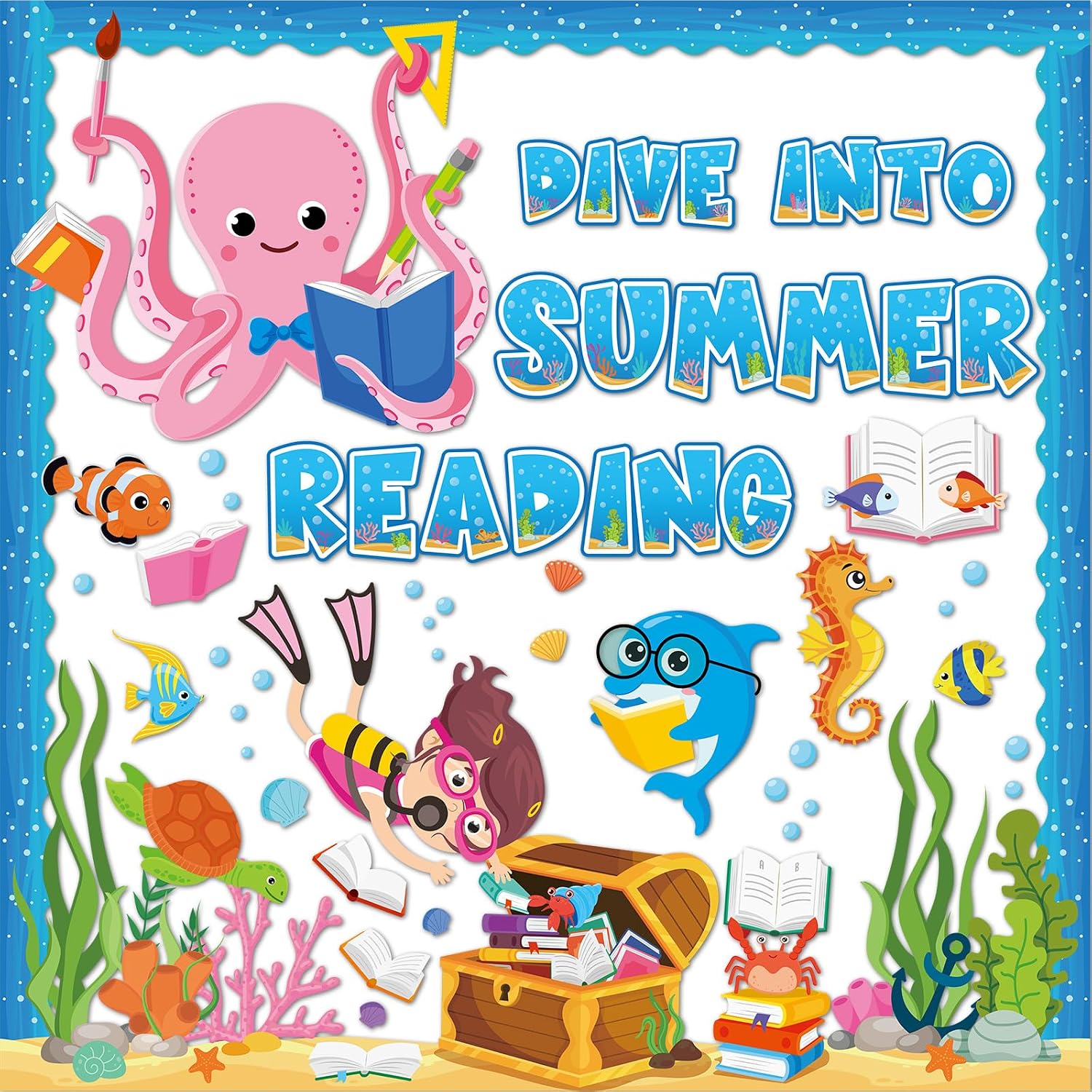 Amazon.com: gisgfim Under The Sea Bulletin Board Decorations Classroom ...