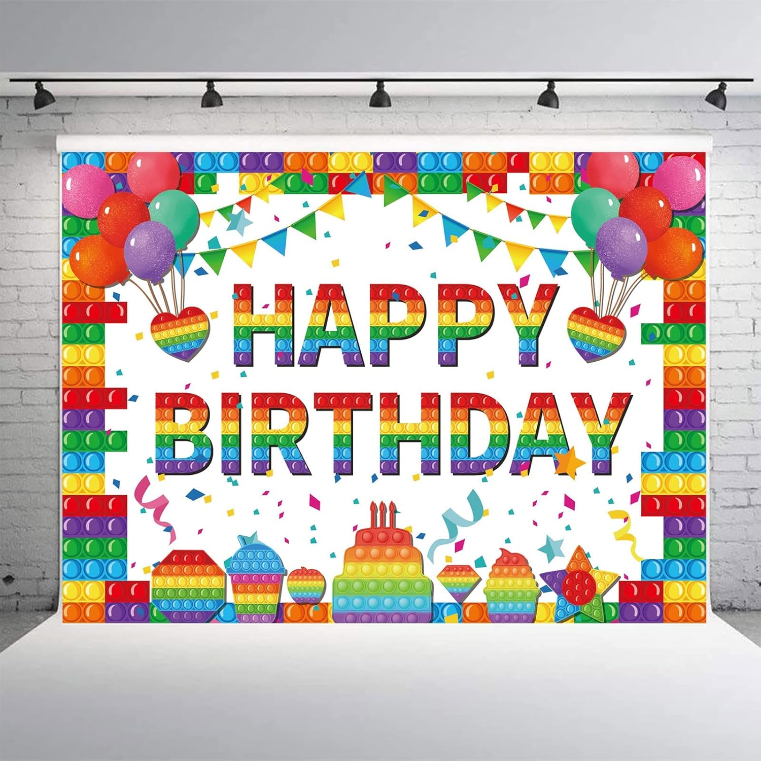 Amazon.com : 5x3ft Pop Toy Backdrop Banner Pop Theme Birthday Party ...