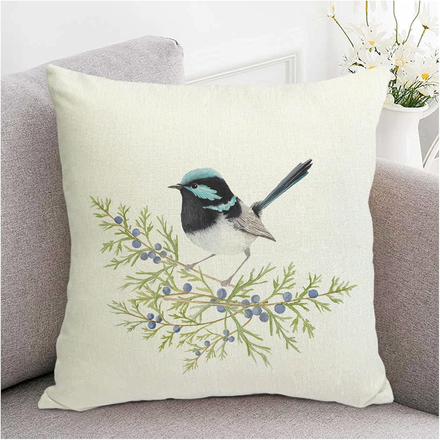 Amazon.com: Decgarsun Pillow Covers 18x18 Farmhouse Decorative Linen ...