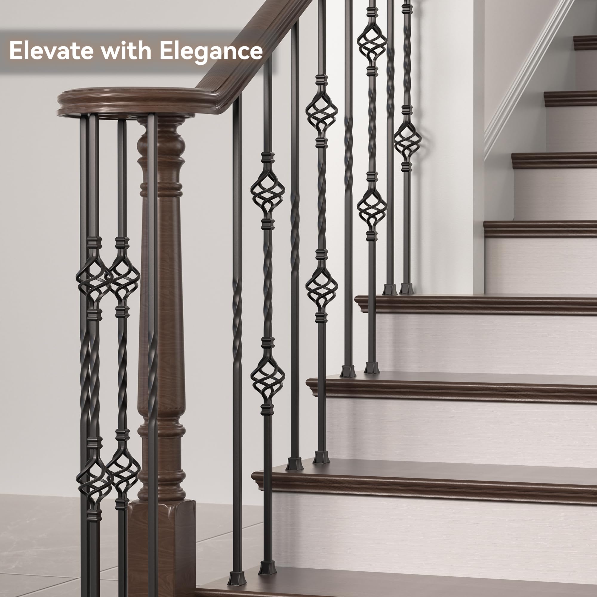 Snapklik.com : Wrought Iron Hollow Balusters - Deck Spindles Stair ...