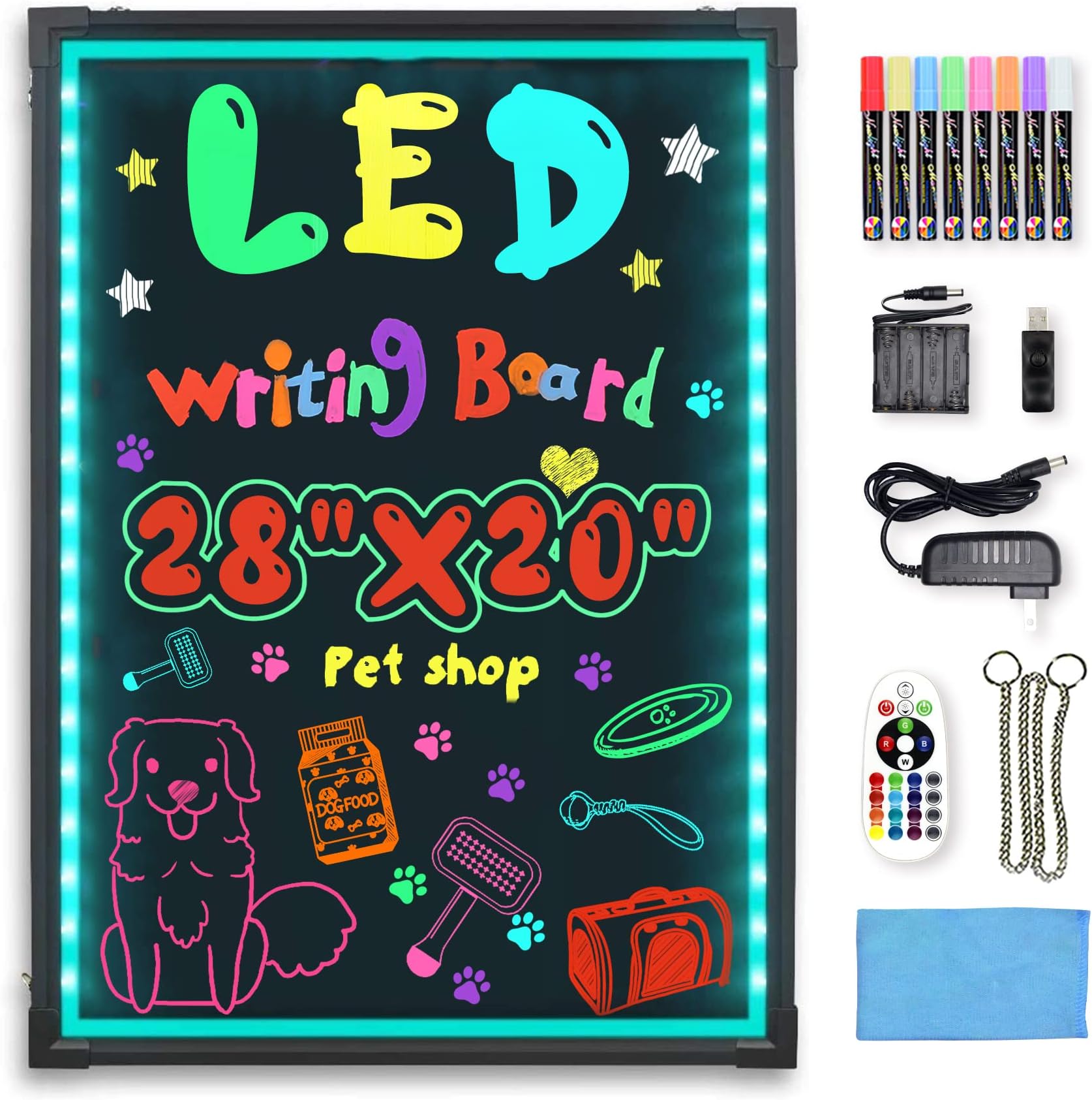 Amazon.com : Woodsam LED Message Board- 28" X 20" Inches Erasable ...