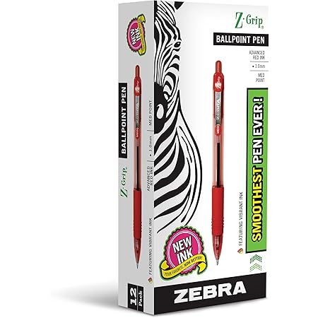 Zebra Pen, Z-Grip Retractable Ballpoint Pen, Medium, 1.0 mm, Clear ...