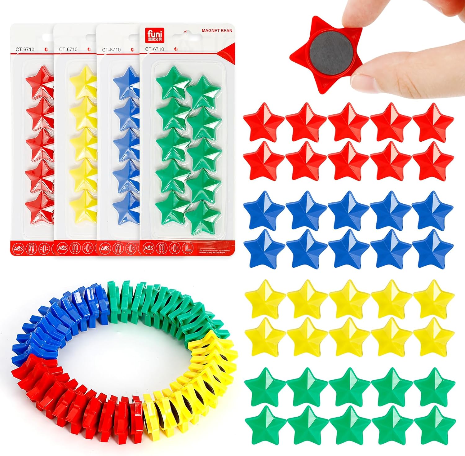 Amazon.com: 40 Pack Fridge Magnet Star Cute Refrigerator Magnets Heavy ...