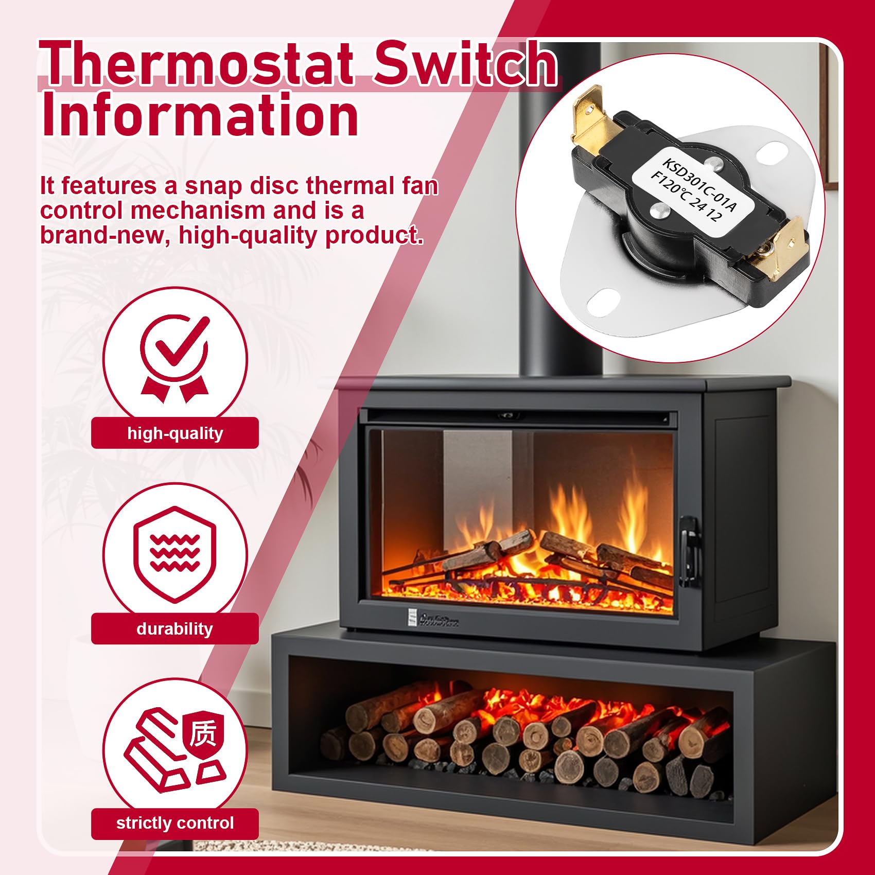 Snapklik.com : Thermal Switch Thermostat Control, 120F ON And 105F Off ...
