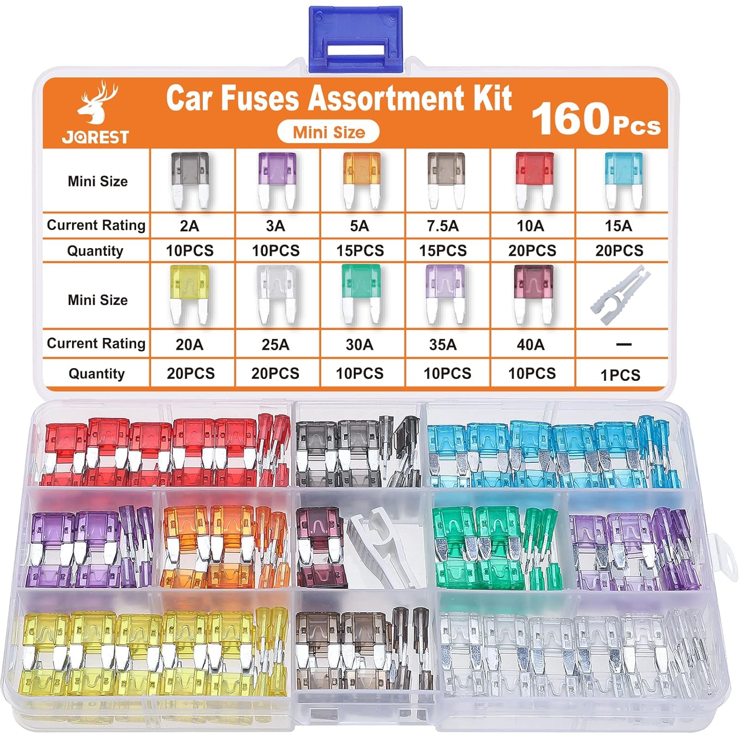 JOREST 160Pcs Car Fuse Kit - Replacement Fuses Assortment Kit for Car ...