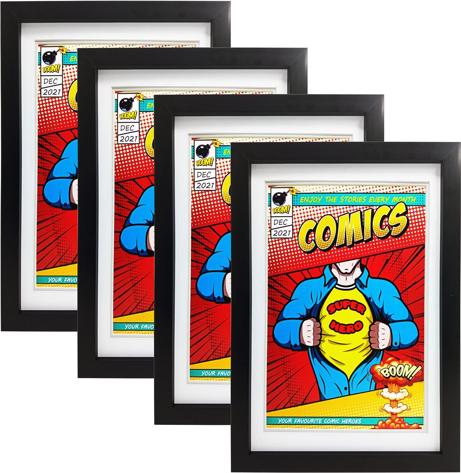 Amazon.com - Perfect Cases and Frames Quad (4) Comic Book Frame - Holds ...