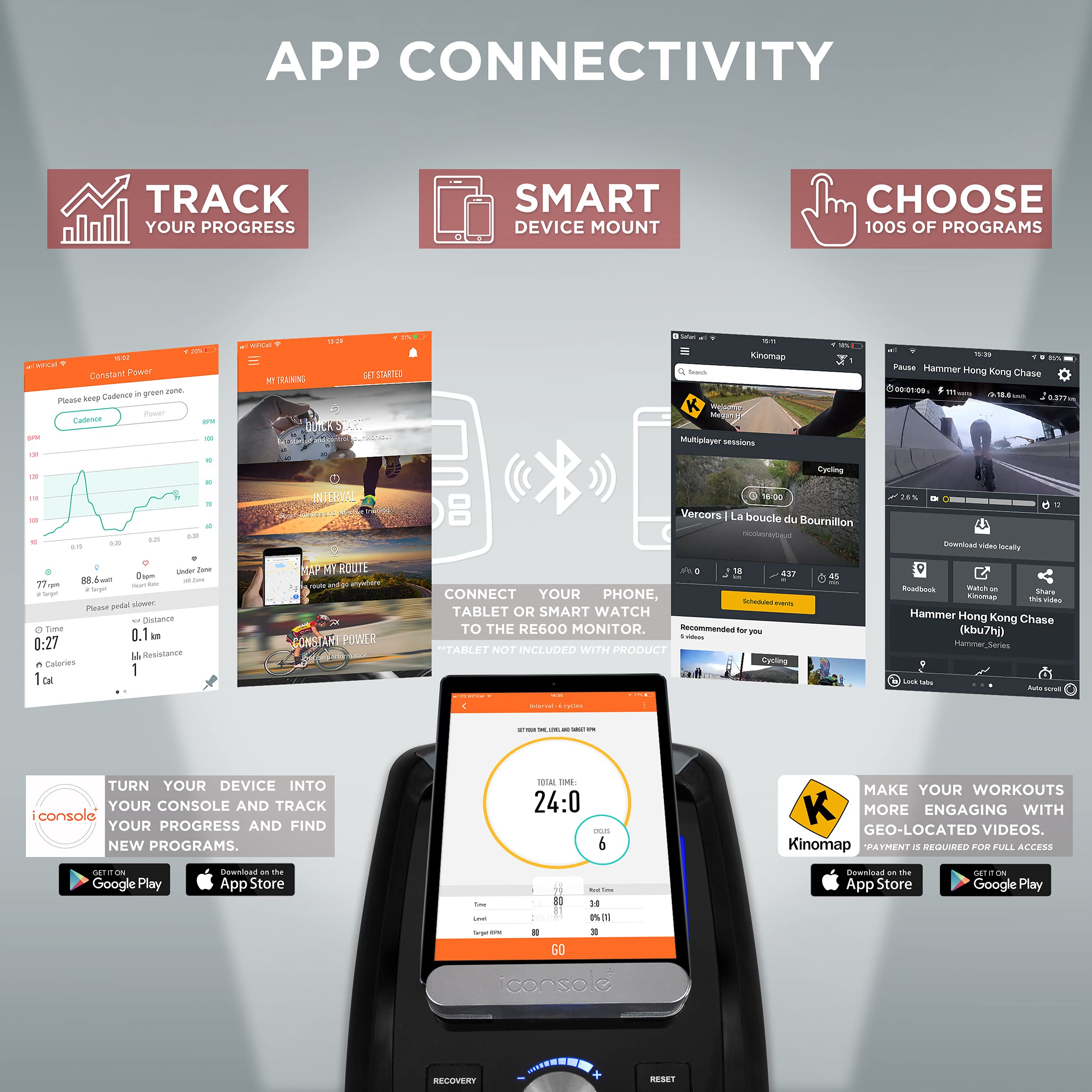 JLL RE600 Pro Recumbent Exercise Bike, 6kg One-Way Flywheel, Electronic ...