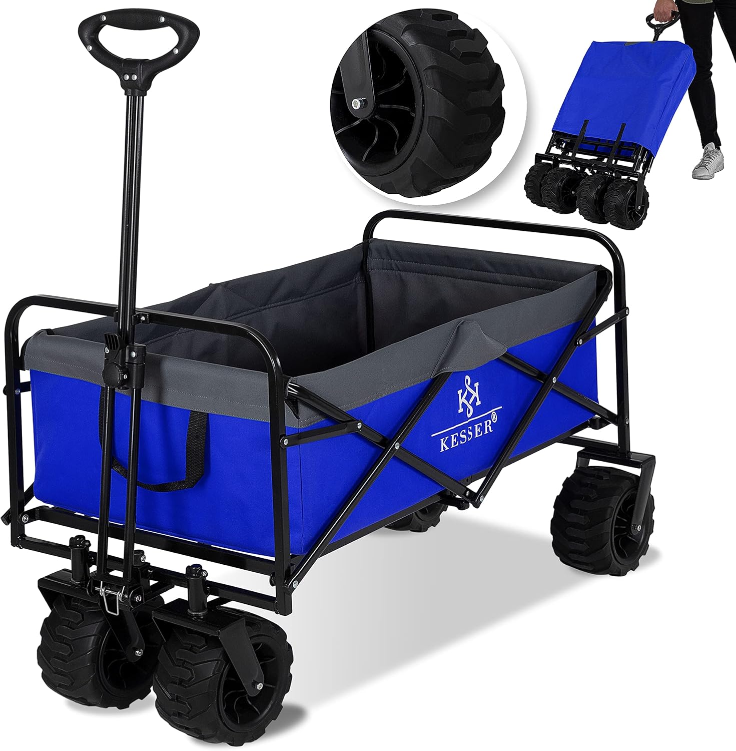 KESSER® Chariot à roulettes Pliable à pneus Larges | Chariot de ...