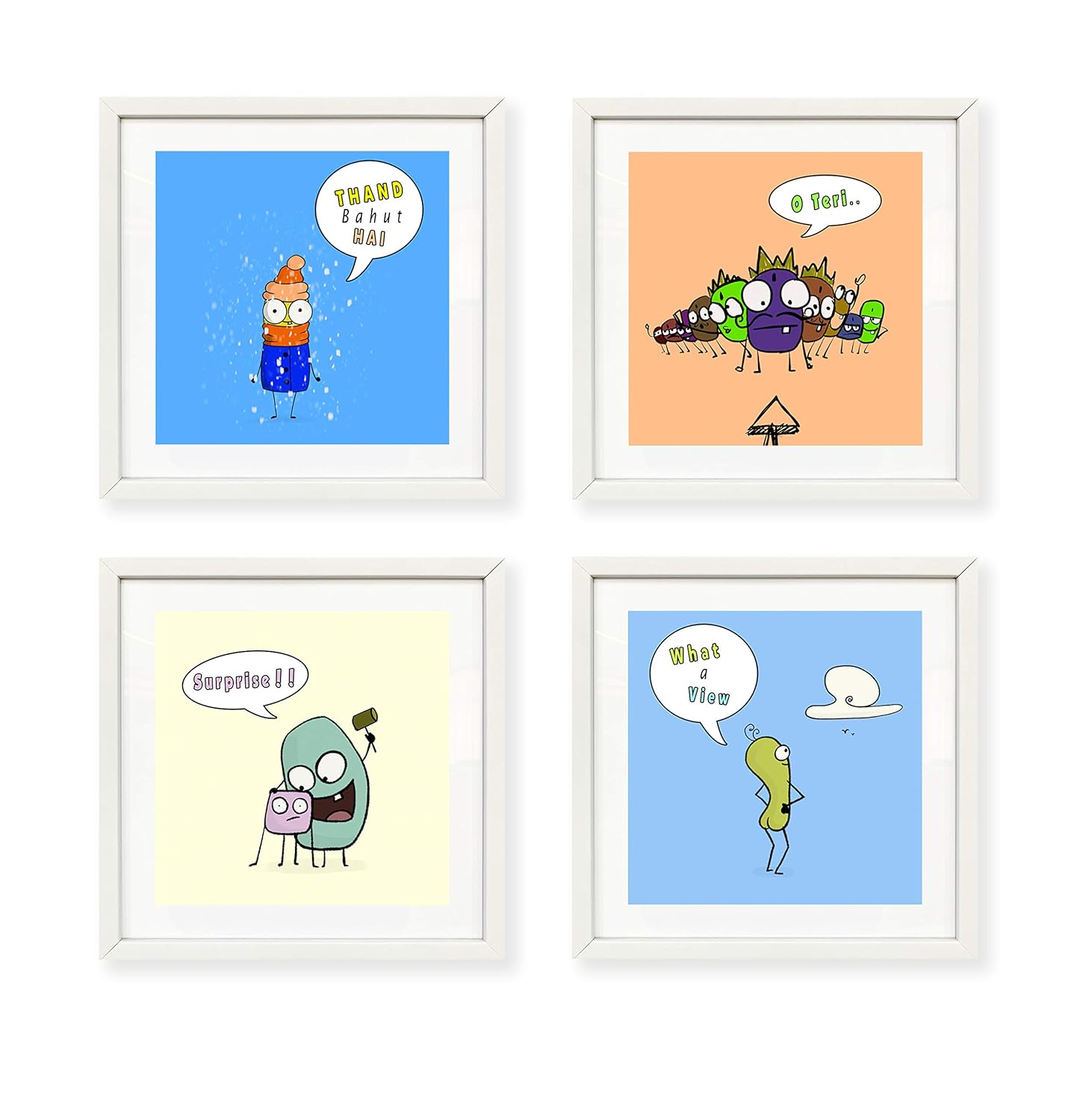 Funny Cartoon Posters for Homes & Offices, Framed with Glass(30x30cm ...