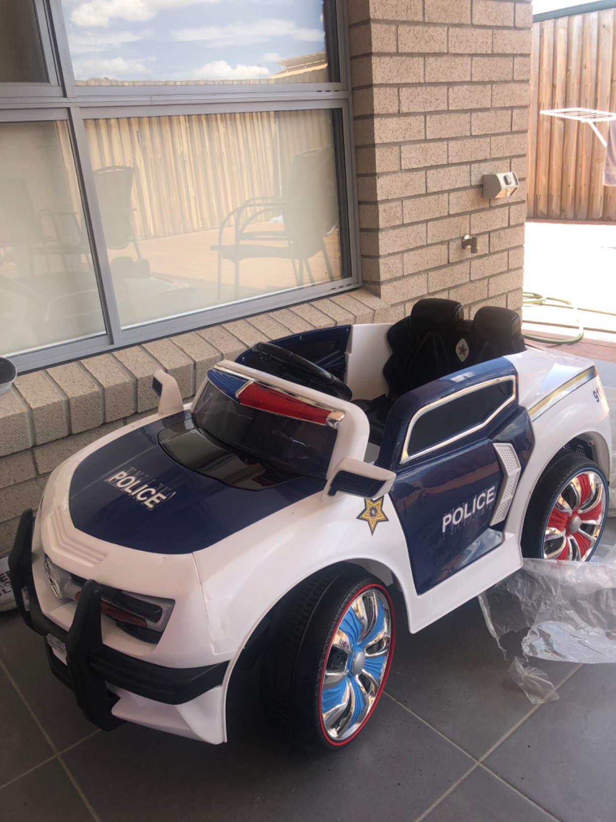 RIGO Kids Ride On Car Police Toy Car 12V Battery Remote Control ...