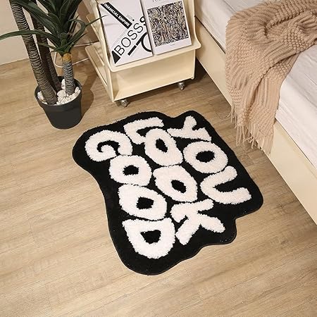 Amazon.com: UNIBATH You Look Good Bath Mat Green Bathroom Rugs Funny ...